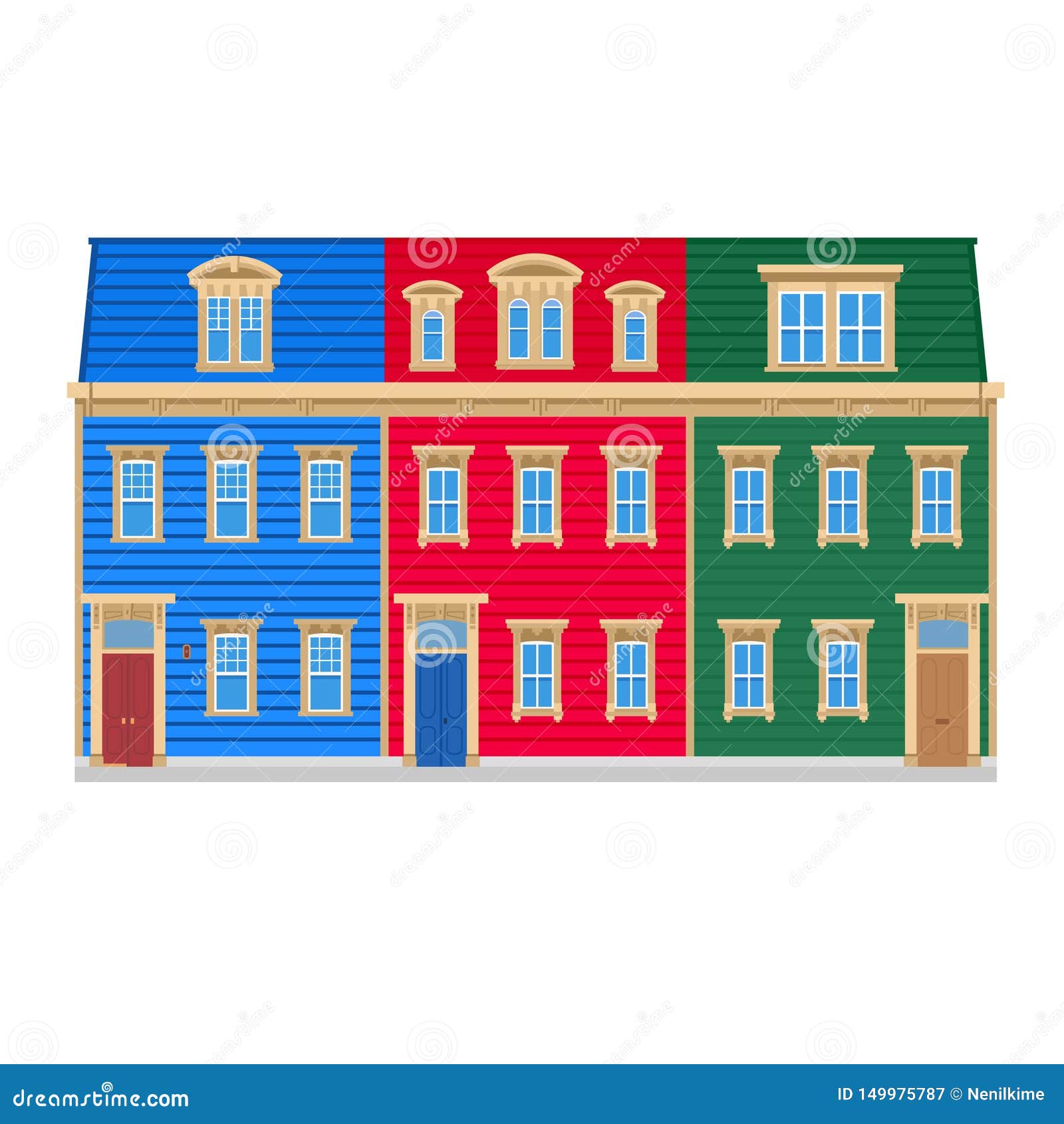 Row Of Houses Vector