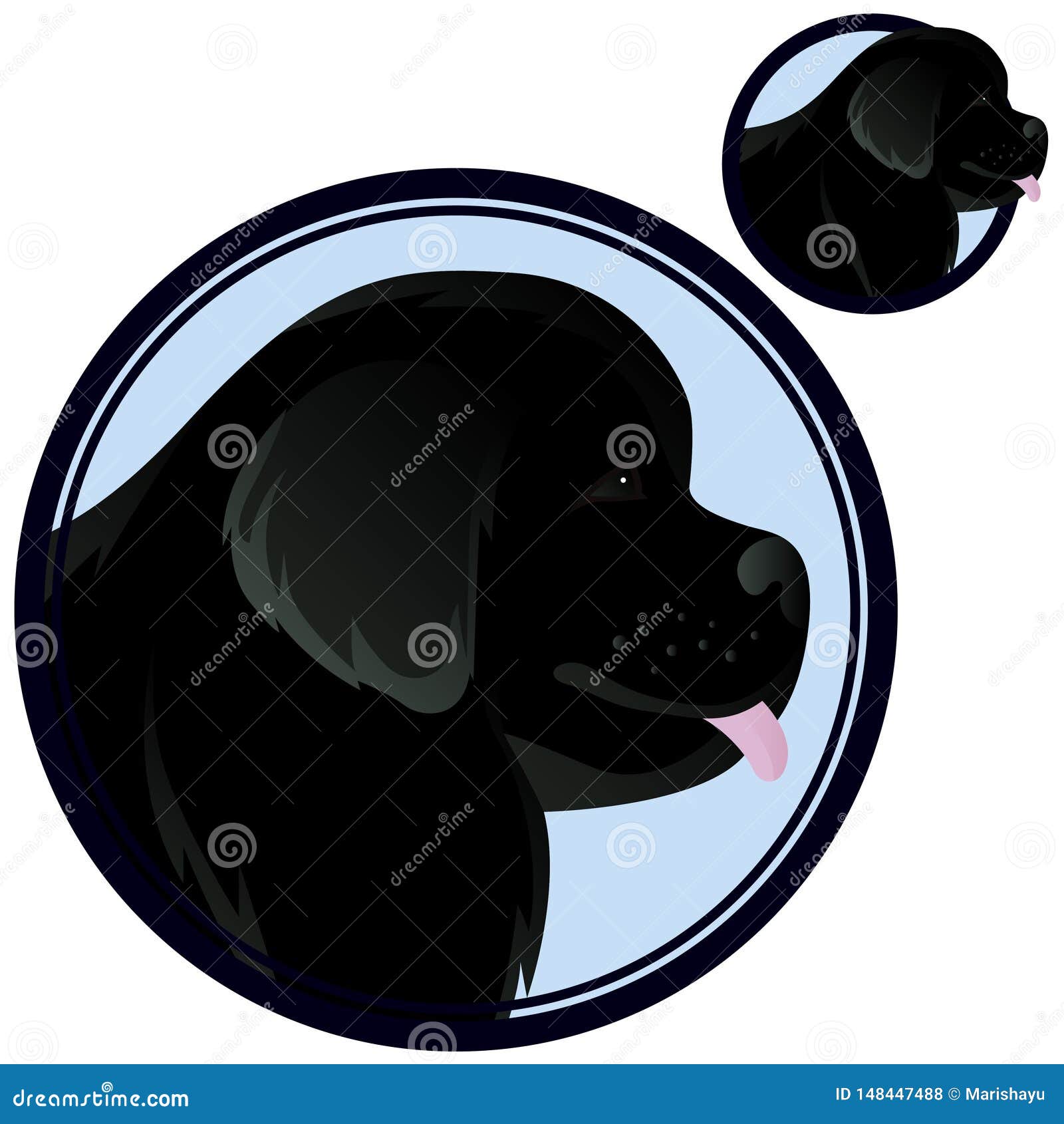 Newfoundland Head With Name Cartoon Vector | CartoonDealer.com #149555315