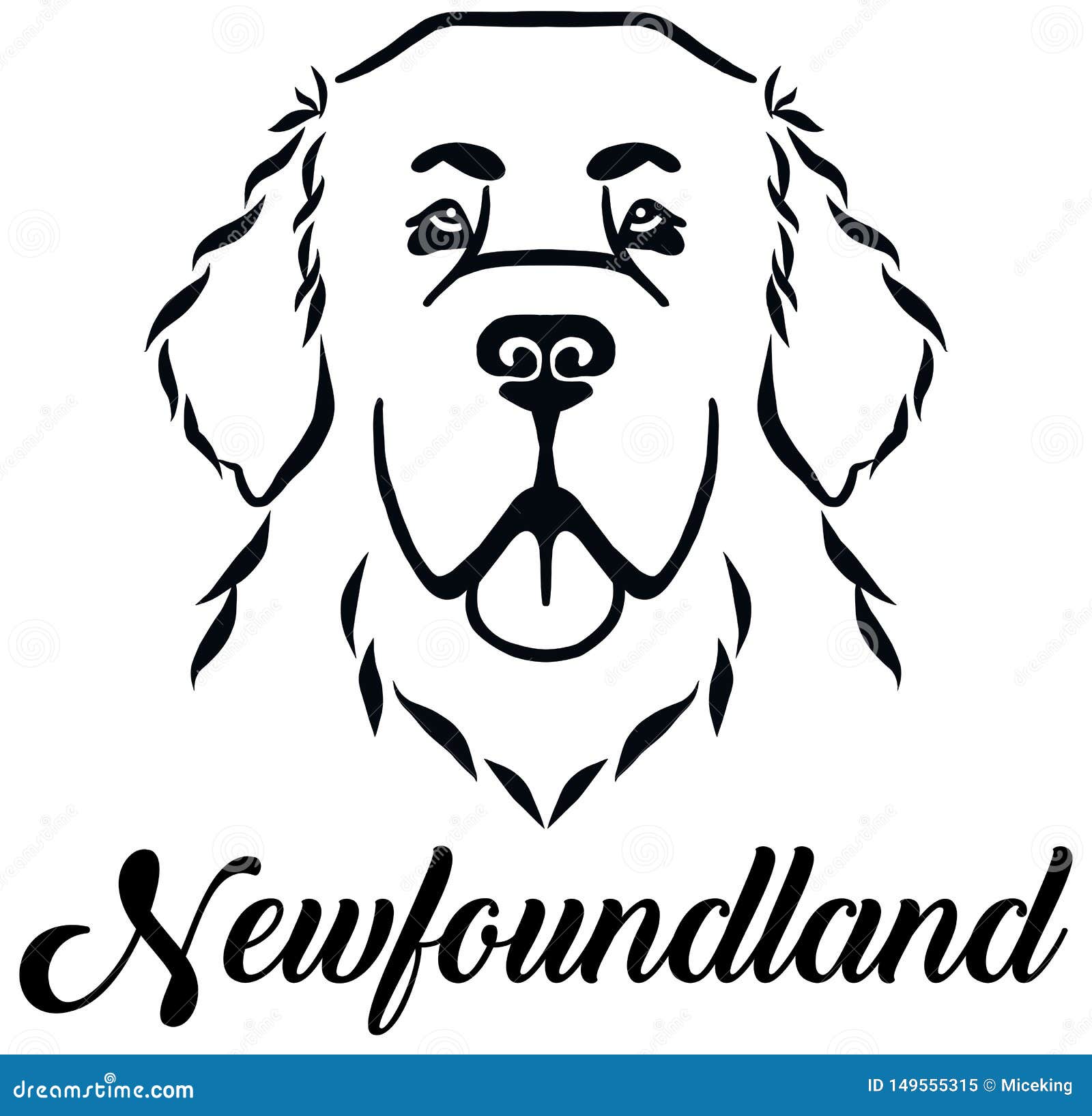 Newfoundland Head With Name Cartoon Vector | CartoonDealer.com #149555315