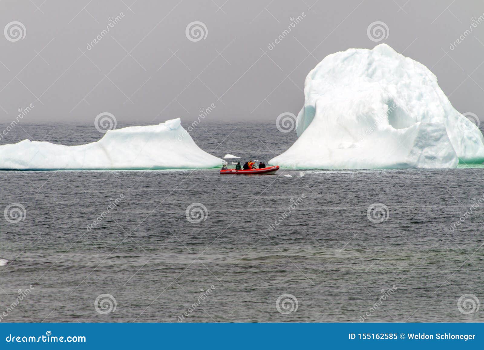 Newfoundland Iceberg and Small Boat Stock Image - Image of frozen ...