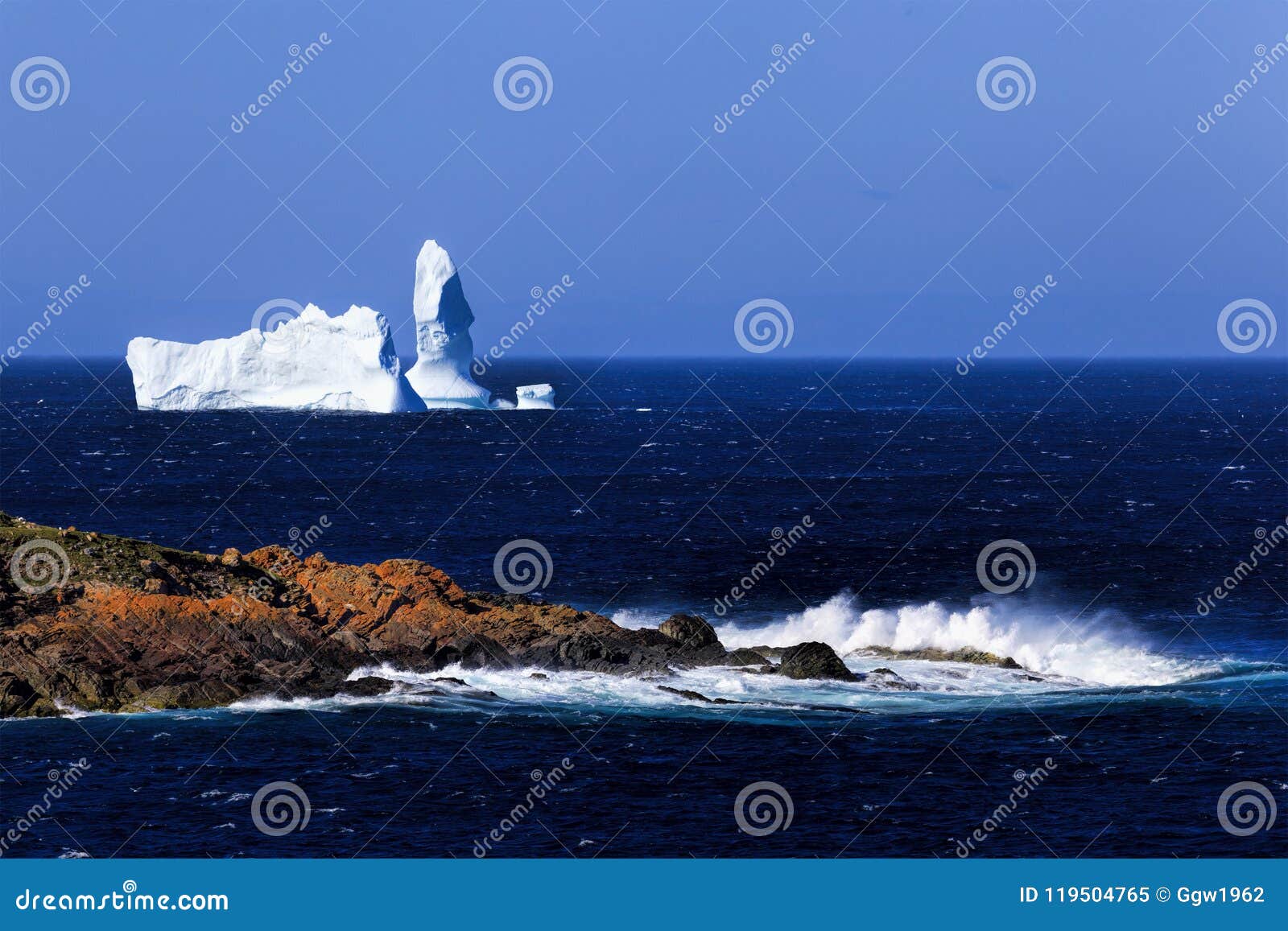 Newfoundland Iceberg in Spring Time Stock Image - Image of light ...