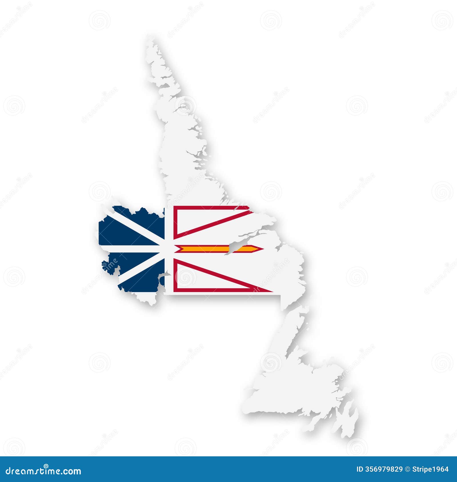 Newfoundland and Labrador Canada Province Flag Map Stock Illustration ...