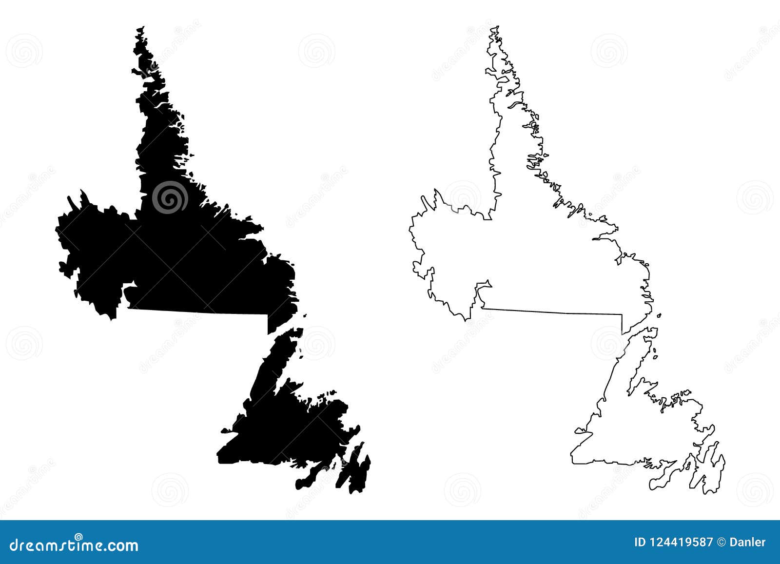 Newfoundland and Labrador Canada Map Vector Stock Vector - Illustration ...