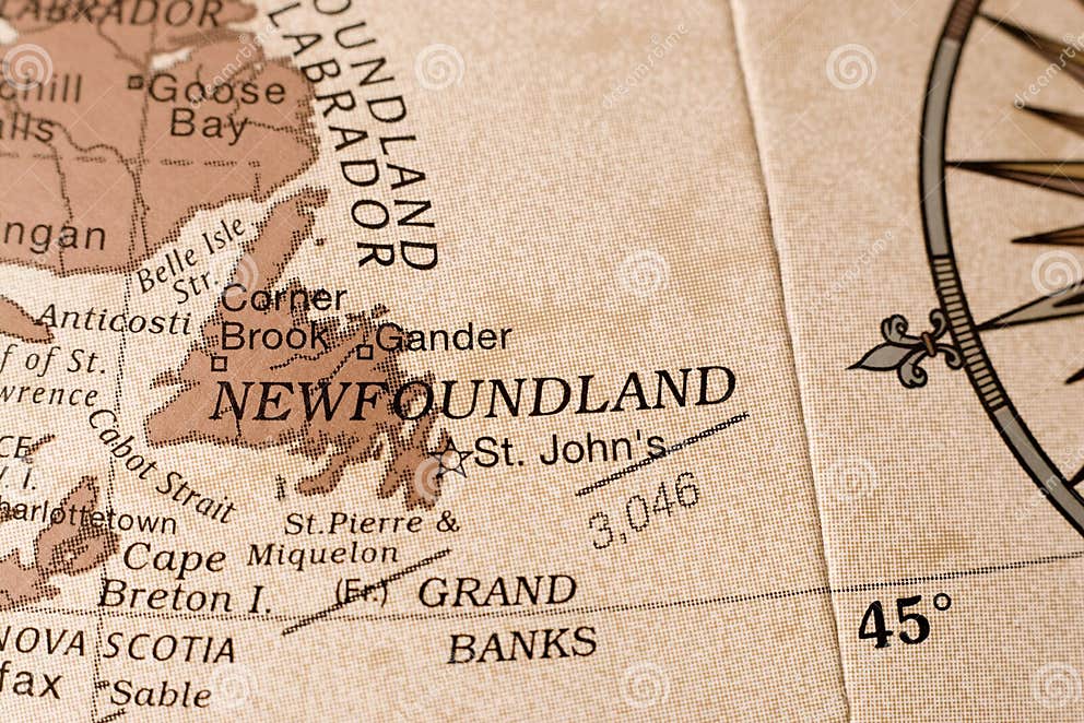 Newfoundland Map stock photo. Image of brook, atlantic - 4882452