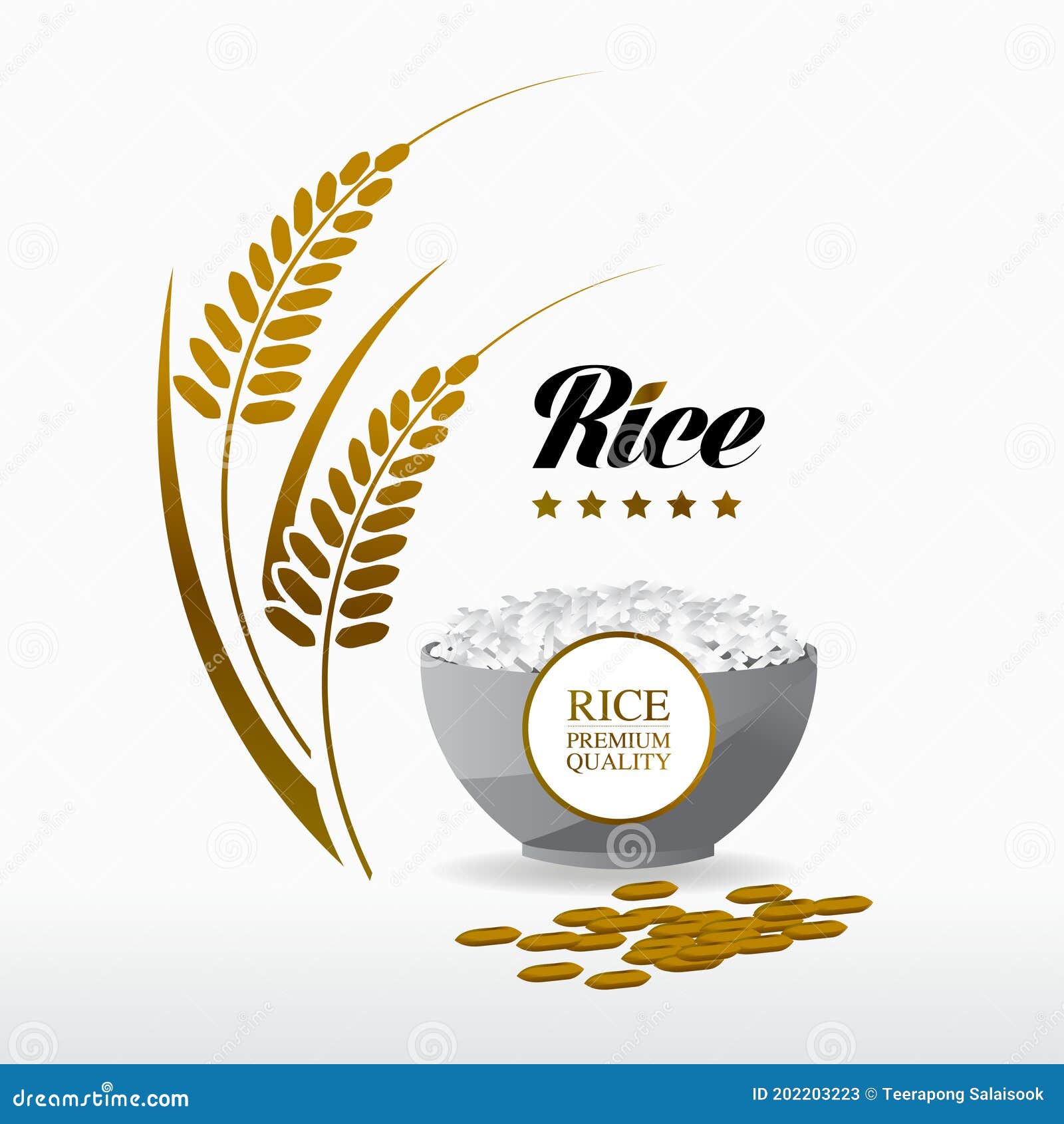 Premium Rice Great Quality Design Concept Vector. Stock Vector ...