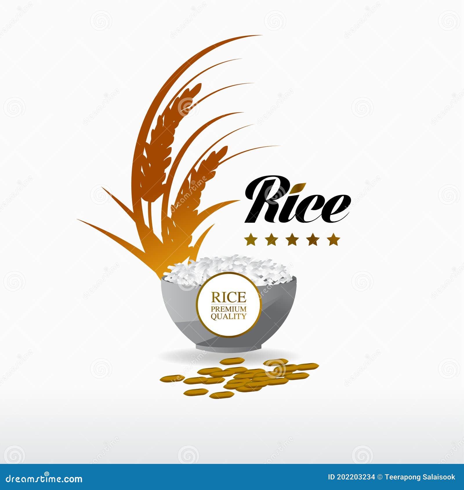 Premium Rice Great Quality Design Concept Vector. Stock Vector ...