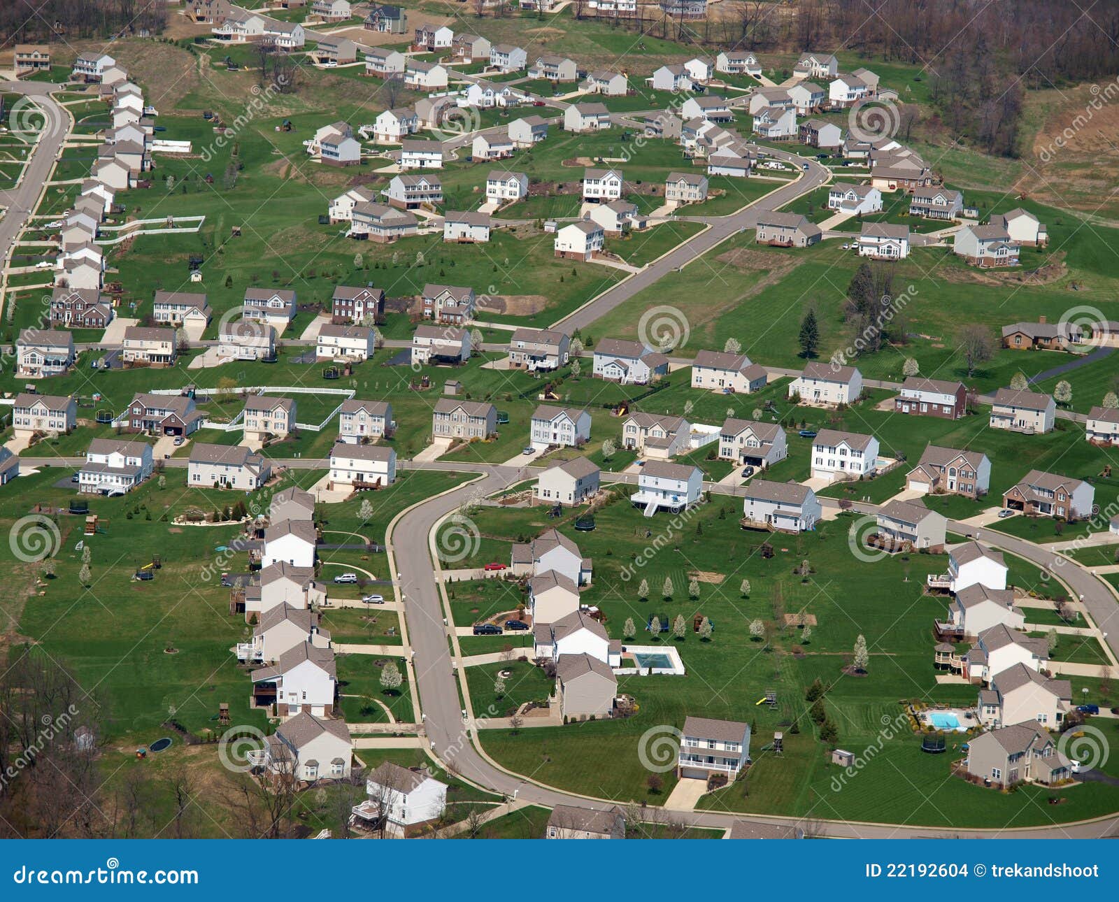Newly Built Eastern US Suburbia Aerial Stock Photo - Image of ...