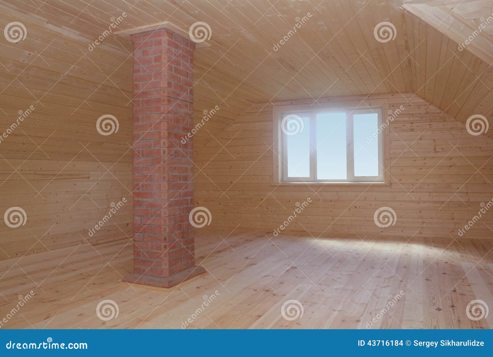 Newly Built Faced Attic Brick Chimney Plastic Window Stock Photos ...