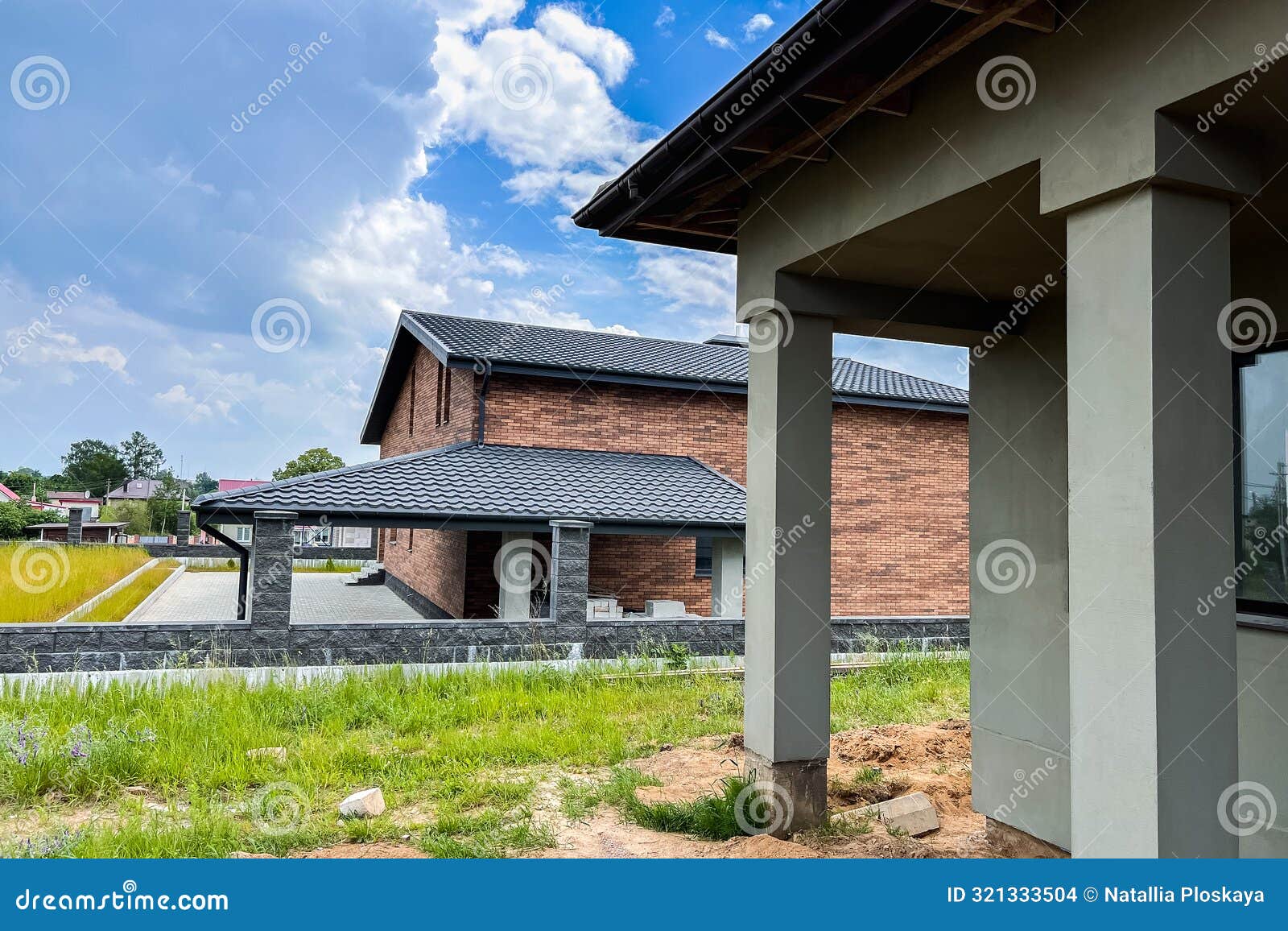 Newly Built House with a Finished Plaster. Stock Photo - Image of wall ...