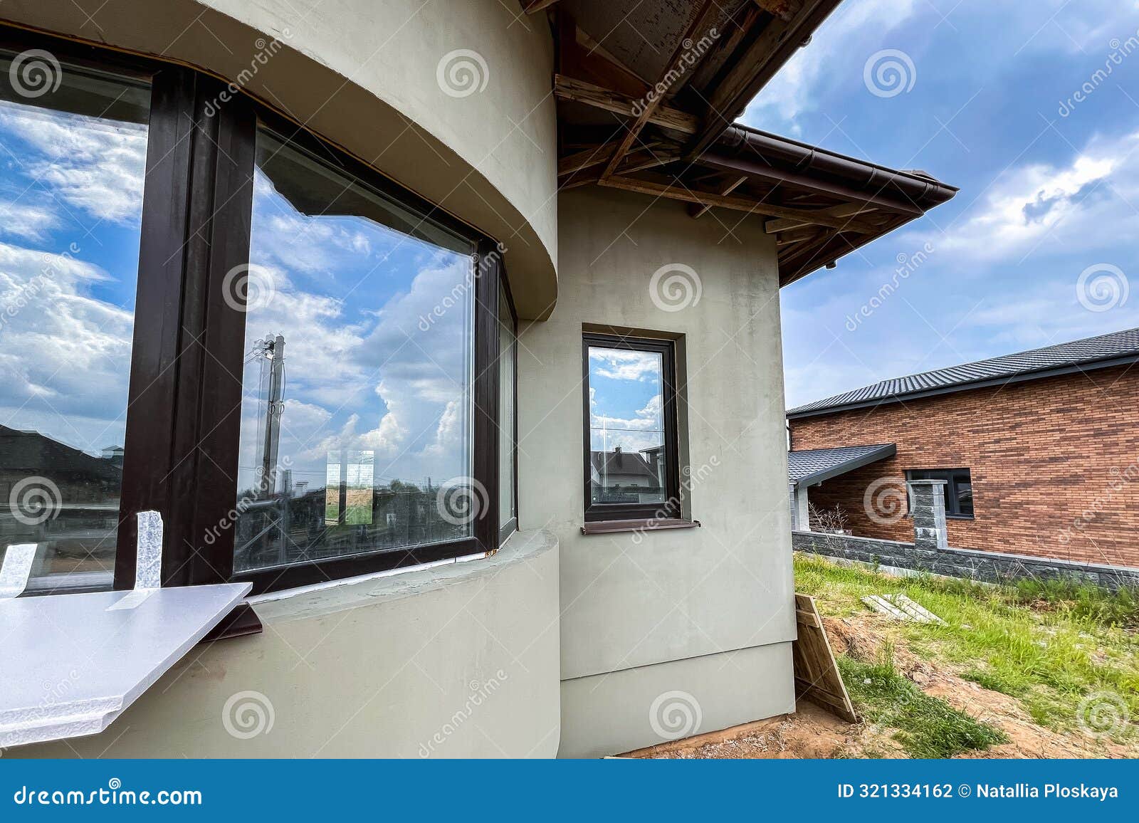 Newly Built House with a Finished Plaster. Stock Photo - Image of ...