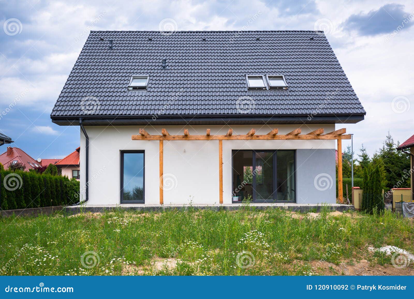 Newly Built House with a Finished Plaster Stock Photo - Image of built ...
