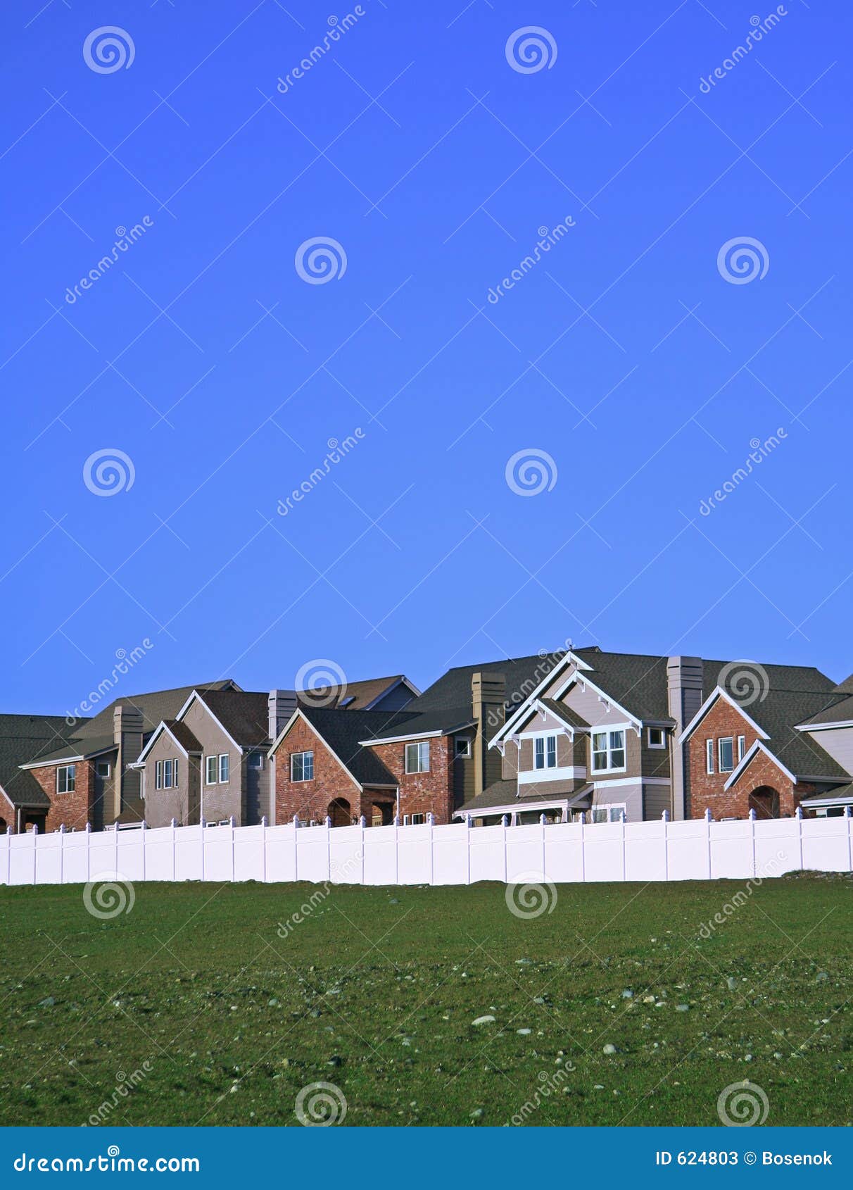 Newly built houses stock image. Image of neighborhood, green - 624803