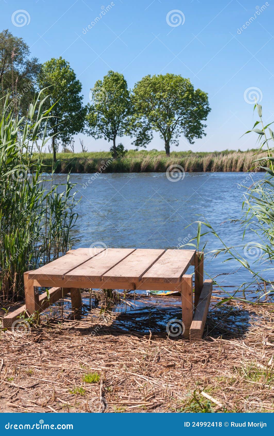 Newly Built Wooden Angling Platform Stock Photo - Image of newly ...