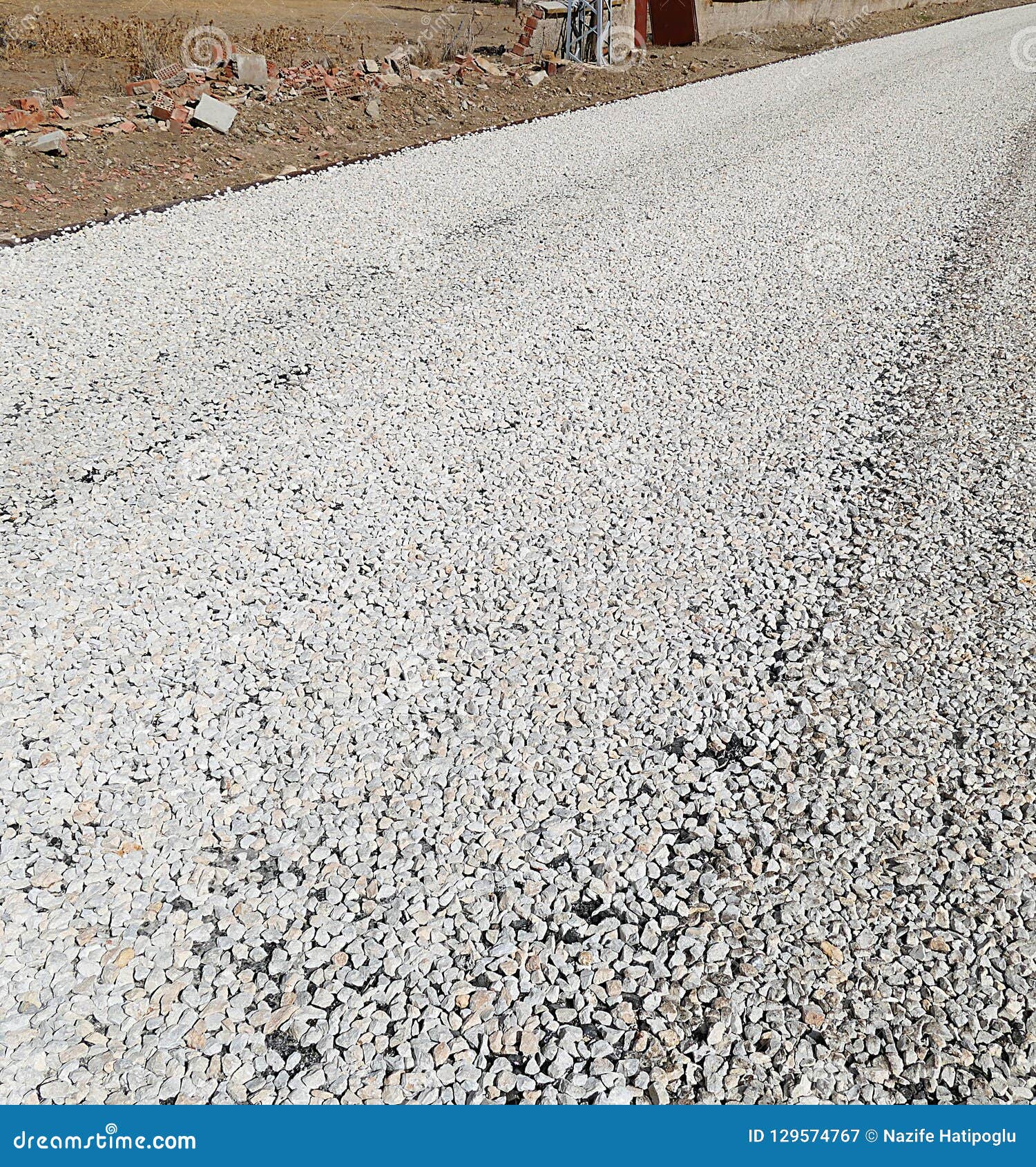 Newly Constructed Asphalt Road Works, Pitch and Road Stock Image ...