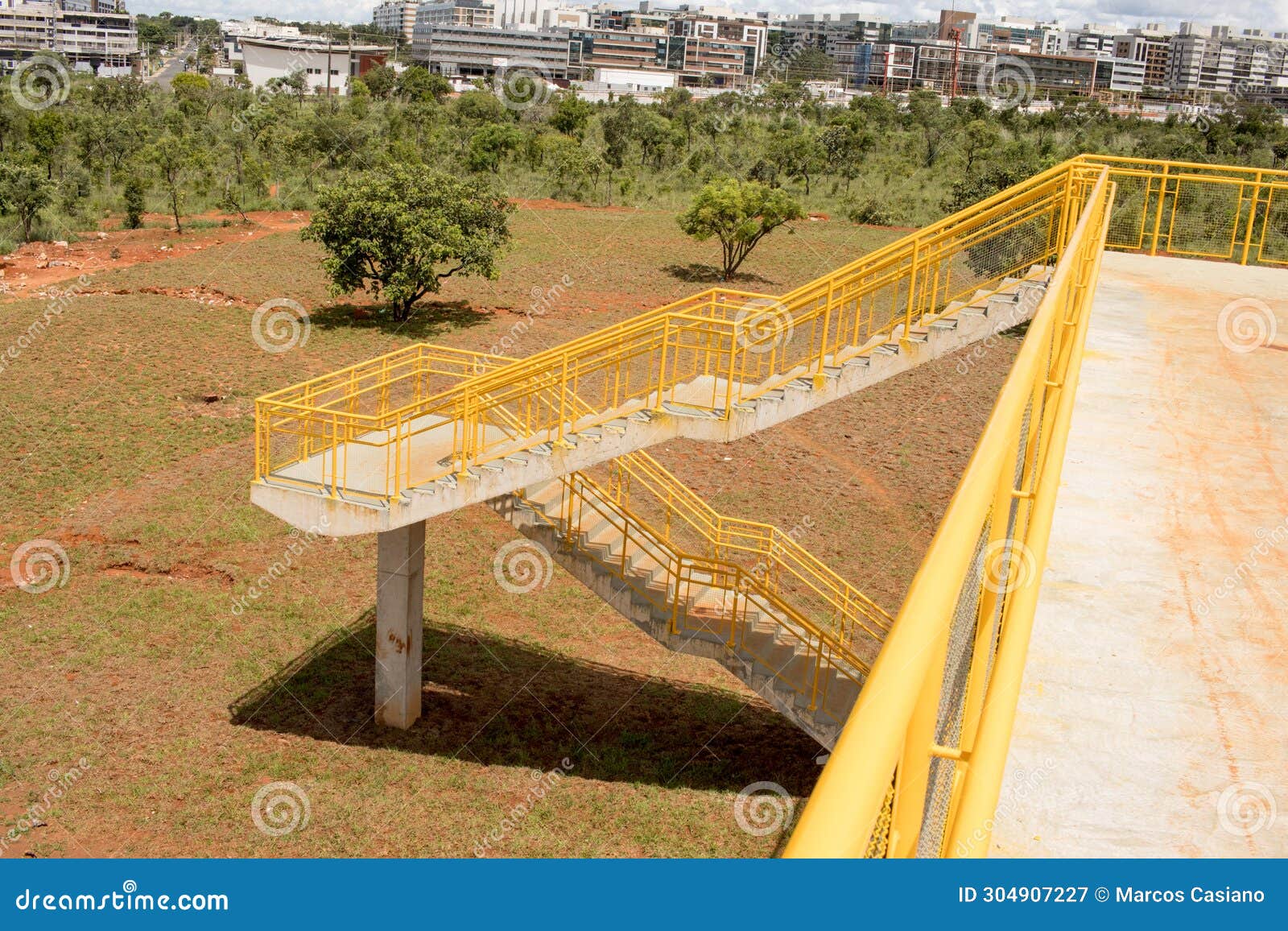 Newly Constructed Elevated Pedestrian Walkway Stock Image - Image of ...