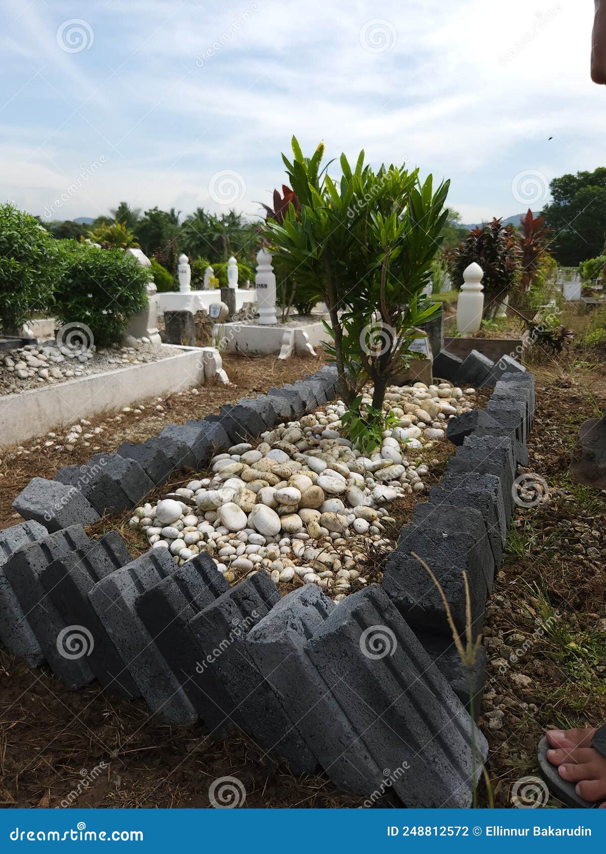 Newly Constructed Grave at the Muslim Graveyard Stock Photo - Image of ...