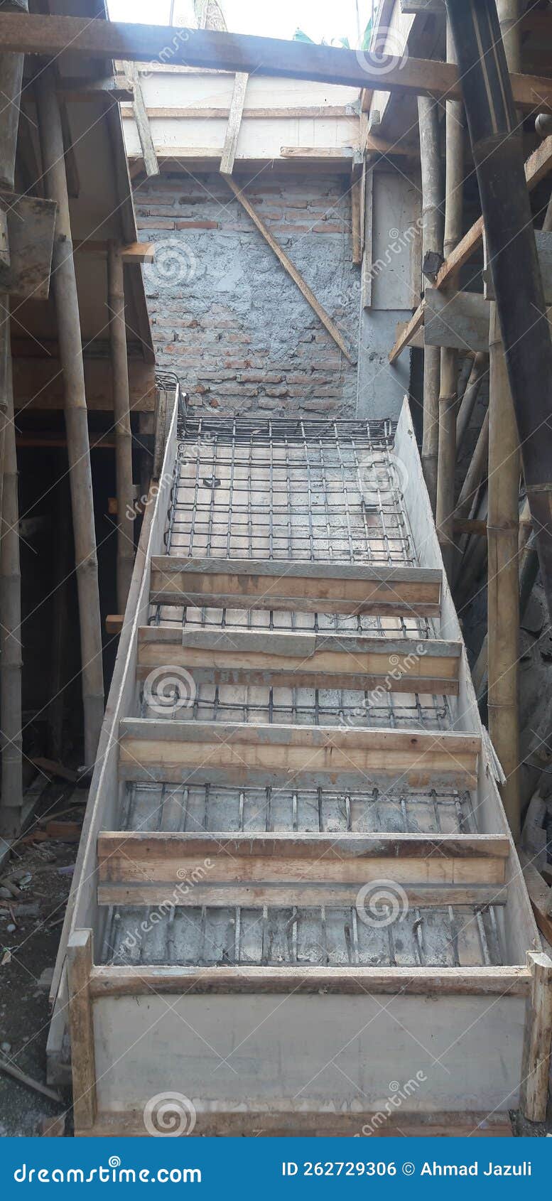 A Newly Constructed Staircase is Made of Cast Stock Photo - Image of ...