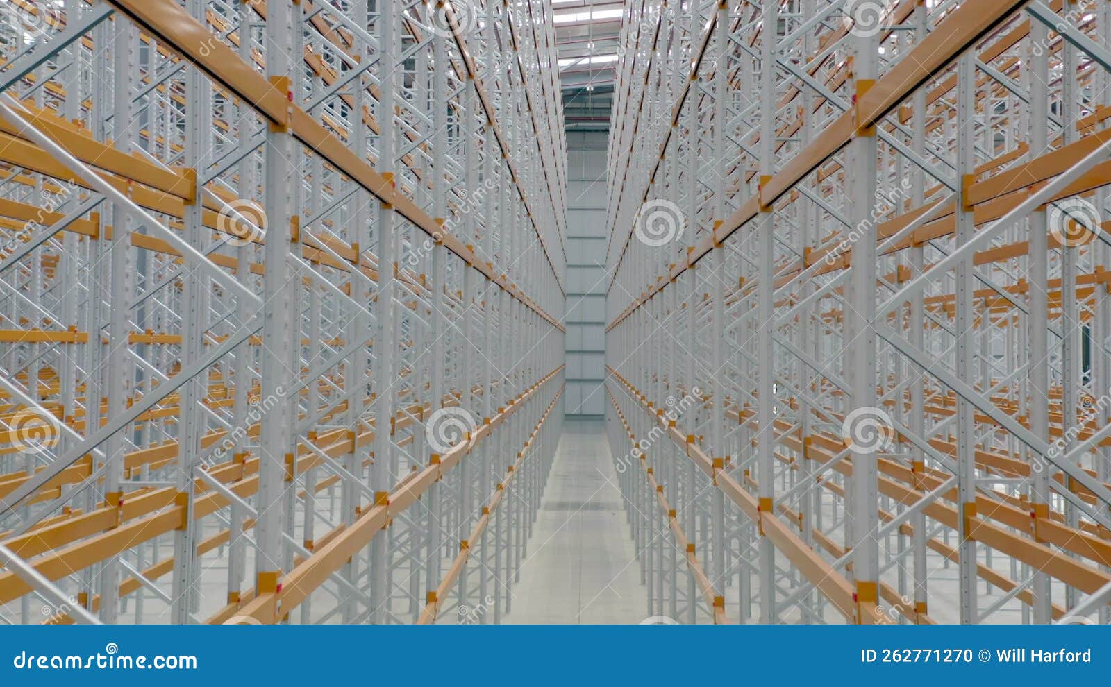 Newly Constructed Warehouse Interior Racking System Flythrough Stock ...