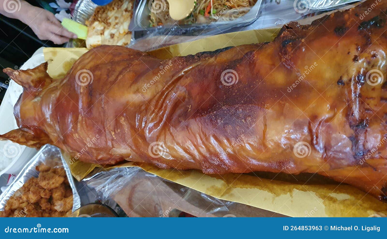 Newly Cooked Pork Lechon stock image. Image of roasting - 264853963