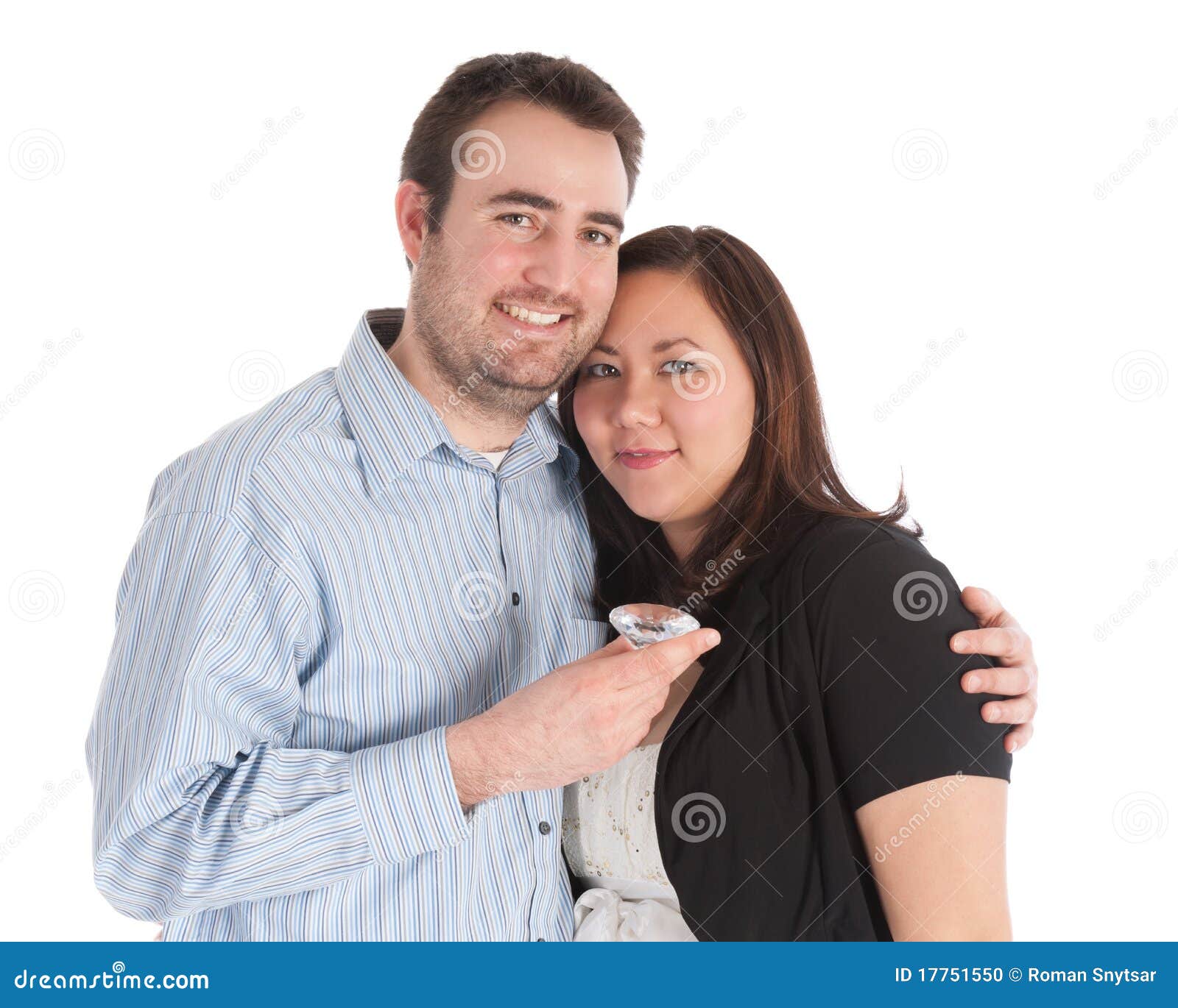 Newly engaged couple stock photo. Image of smile, people - 17751550