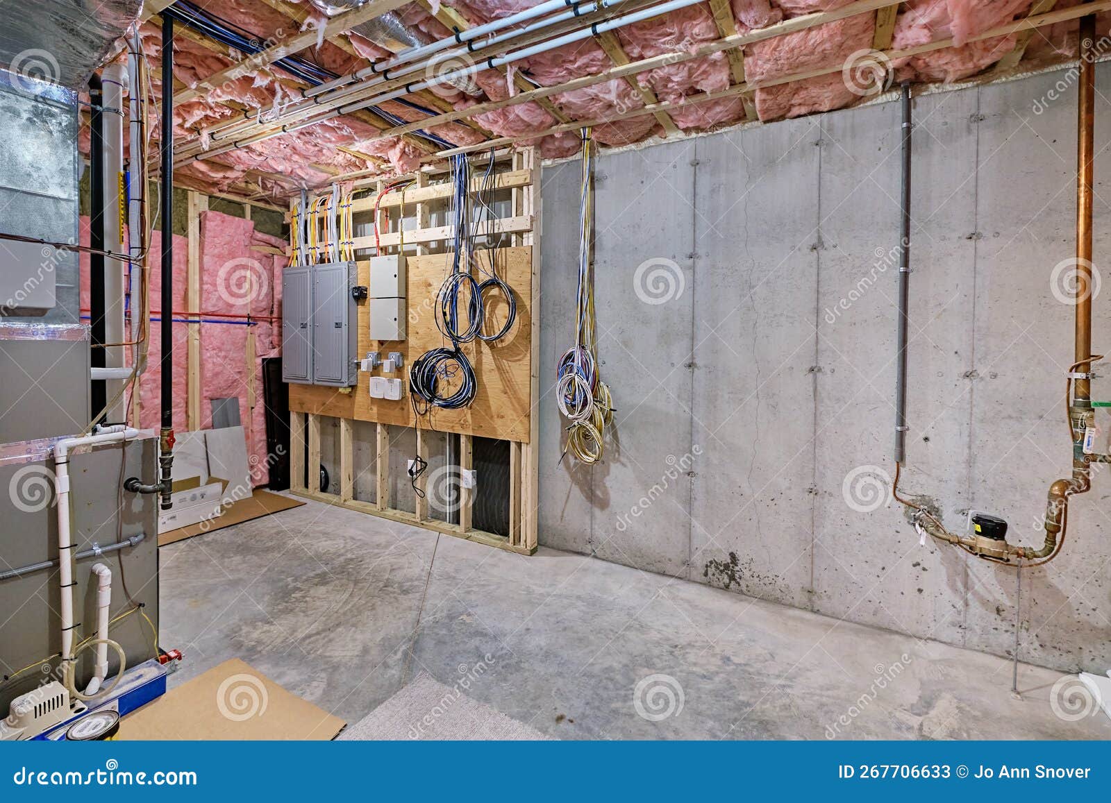 Newly Finished Mechanical Room Stock Image - Image of organized ...