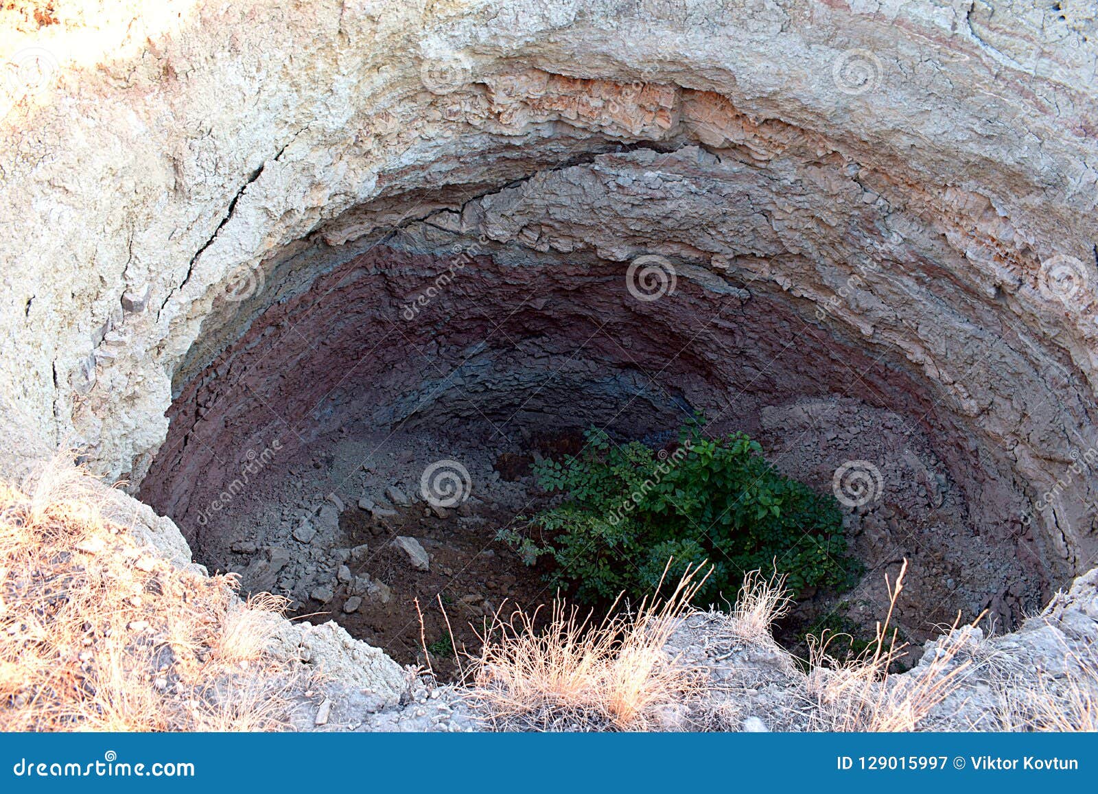 Karst Funnel on the Surface of the Earth. Stock Image - Image of hole ...