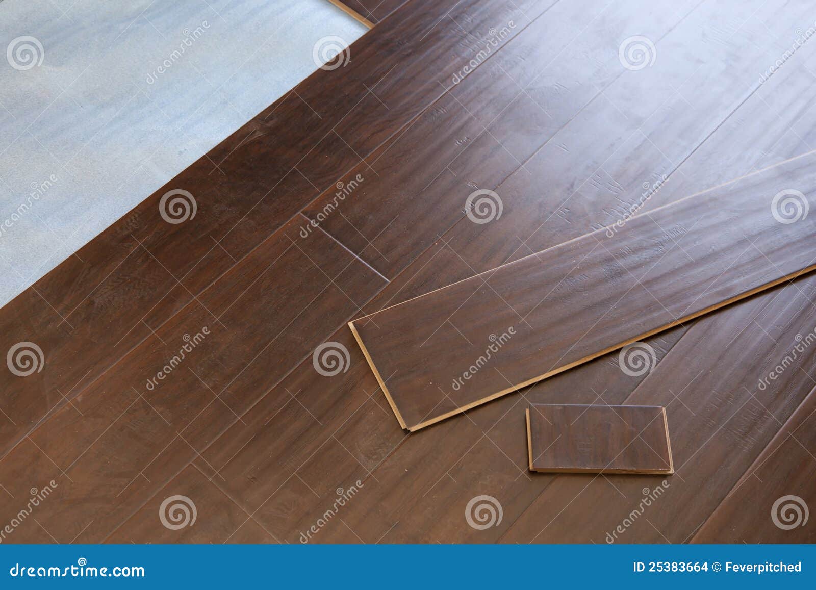 Newly Installed Brown Laminate Flooring Stock Photo - Image of panel ...