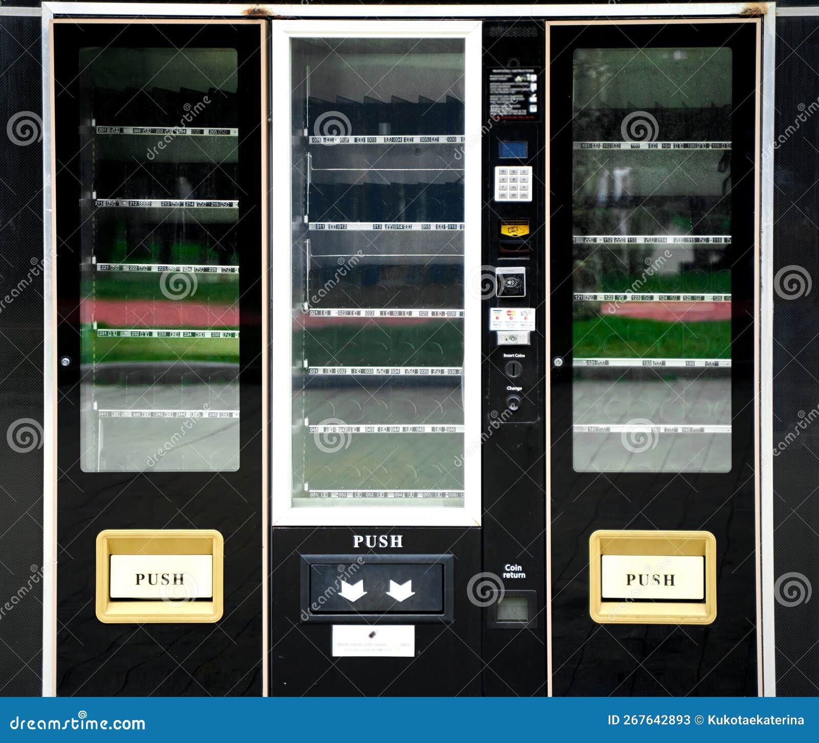 A Newly Installed Vending Machine, Not yet Filled with Products. Empty ...