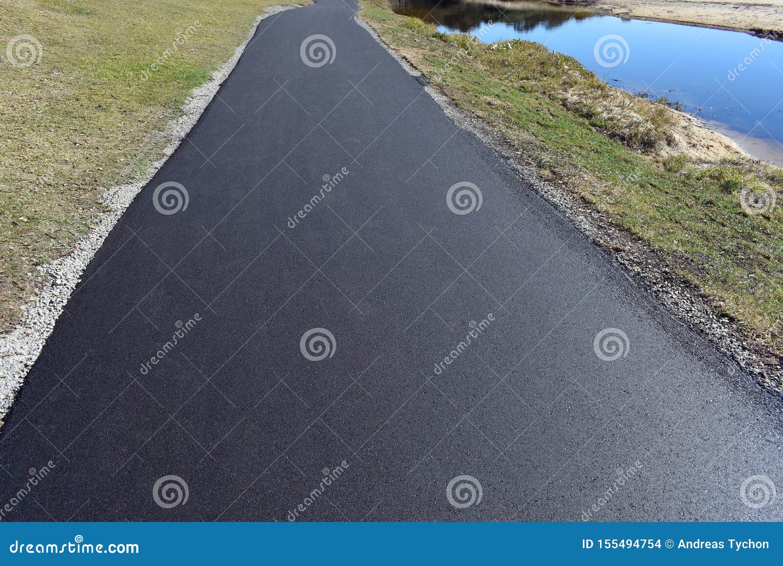 Newly Laid Asphalt Bitumen Path Stock Photo - Image of lagoon, track ...