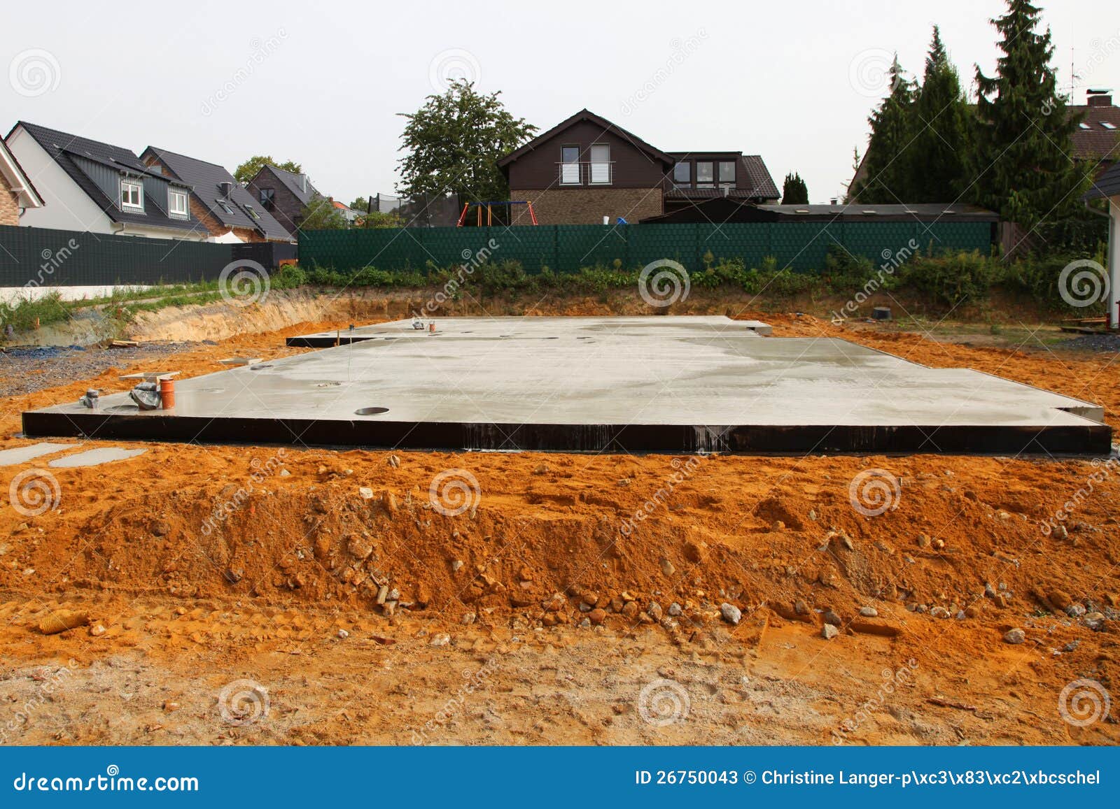 Newly Laid Floor and Foundation Stock Image - Image of neighbourhood ...