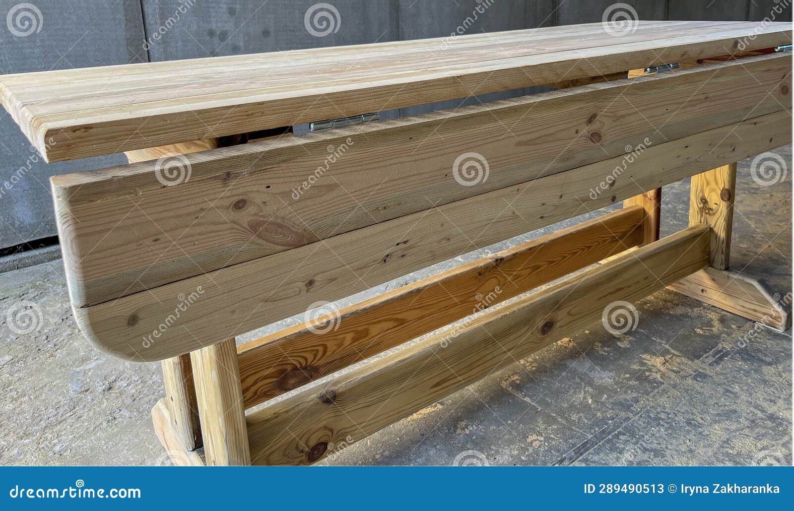 Newly Made Wooden Bench Table Stock Image - Image of object, seat ...