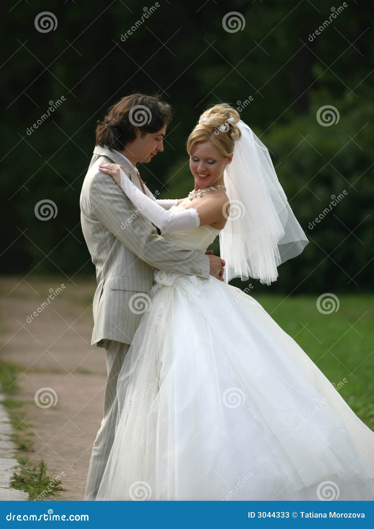 Newly-married couple stock image. Image of embraces, pure - 3044333