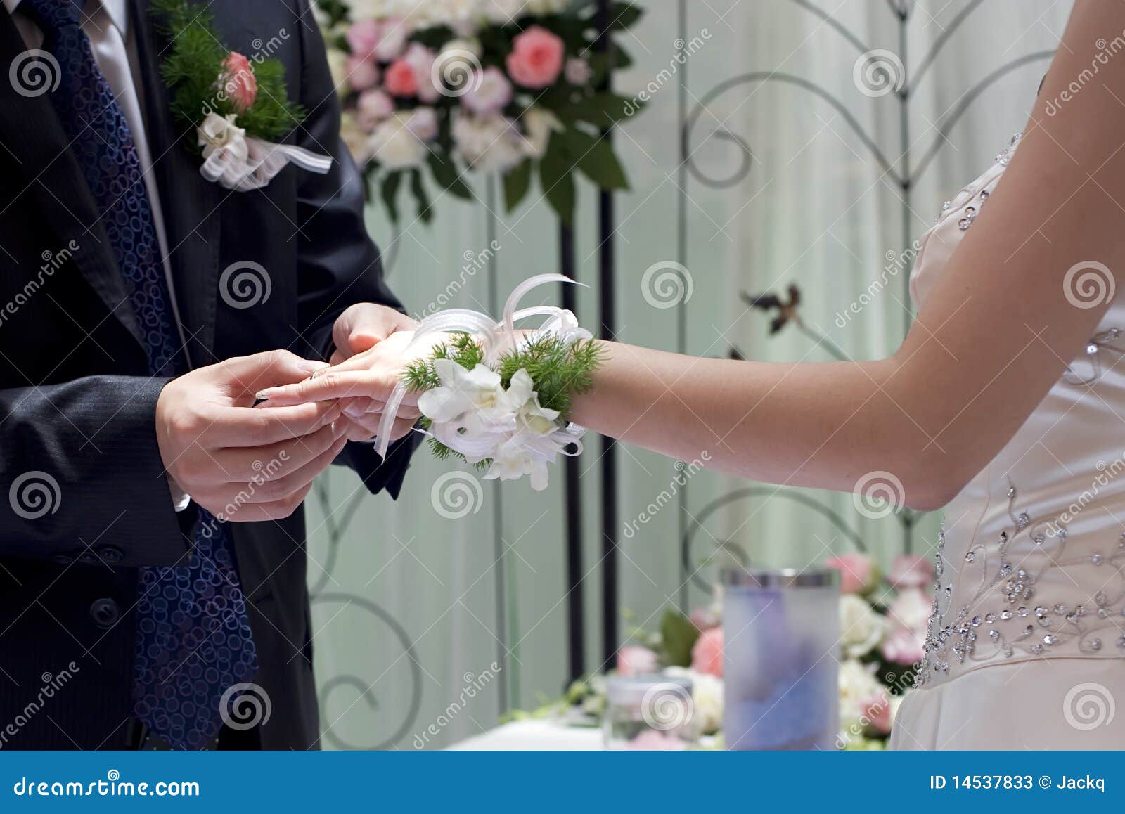 Newly-married Couple To Exchange Ring Stock Image - Image of family ...