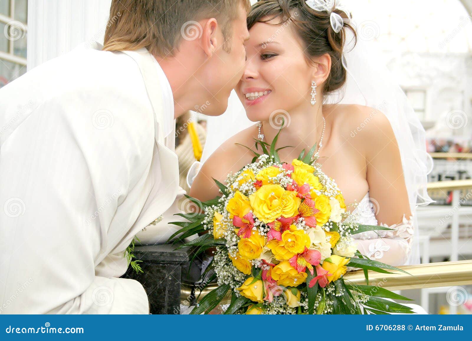 Newly Married Together in a Photo Pose Stock Photo - Image of dress ...
