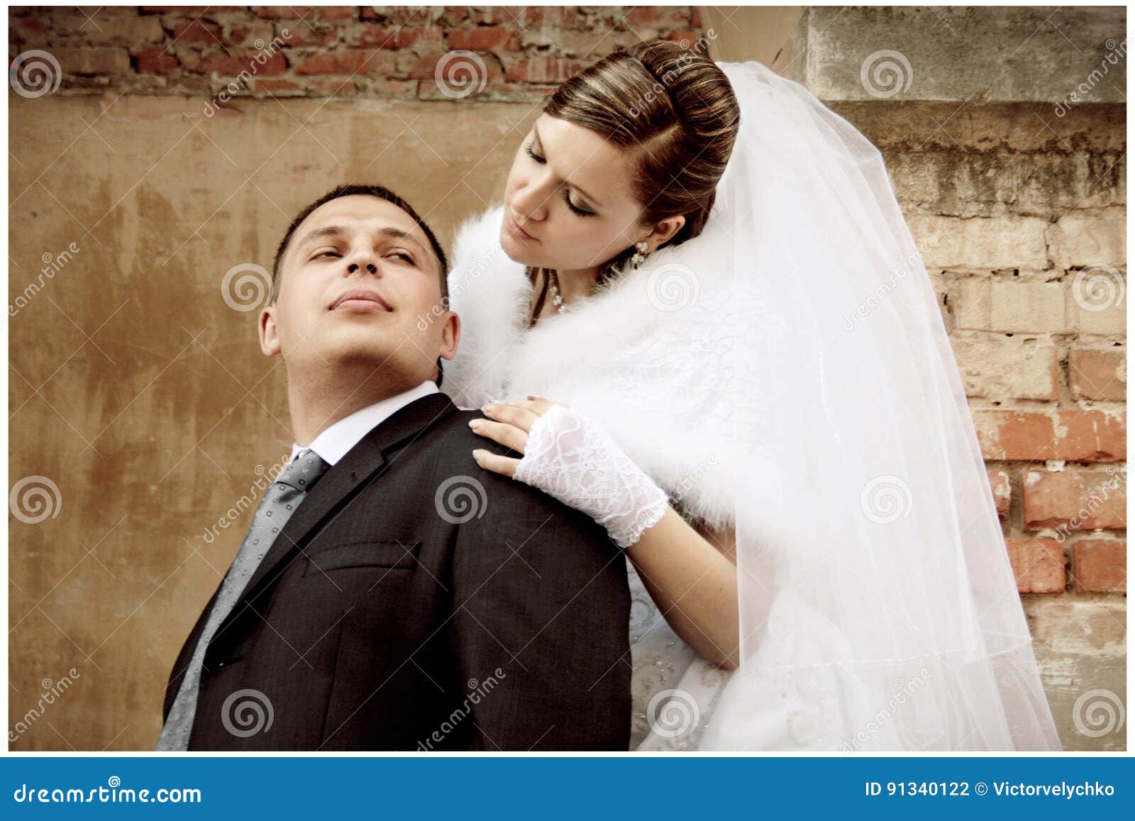 Newly married together stock photo. Image of pair, kissing - 91340122