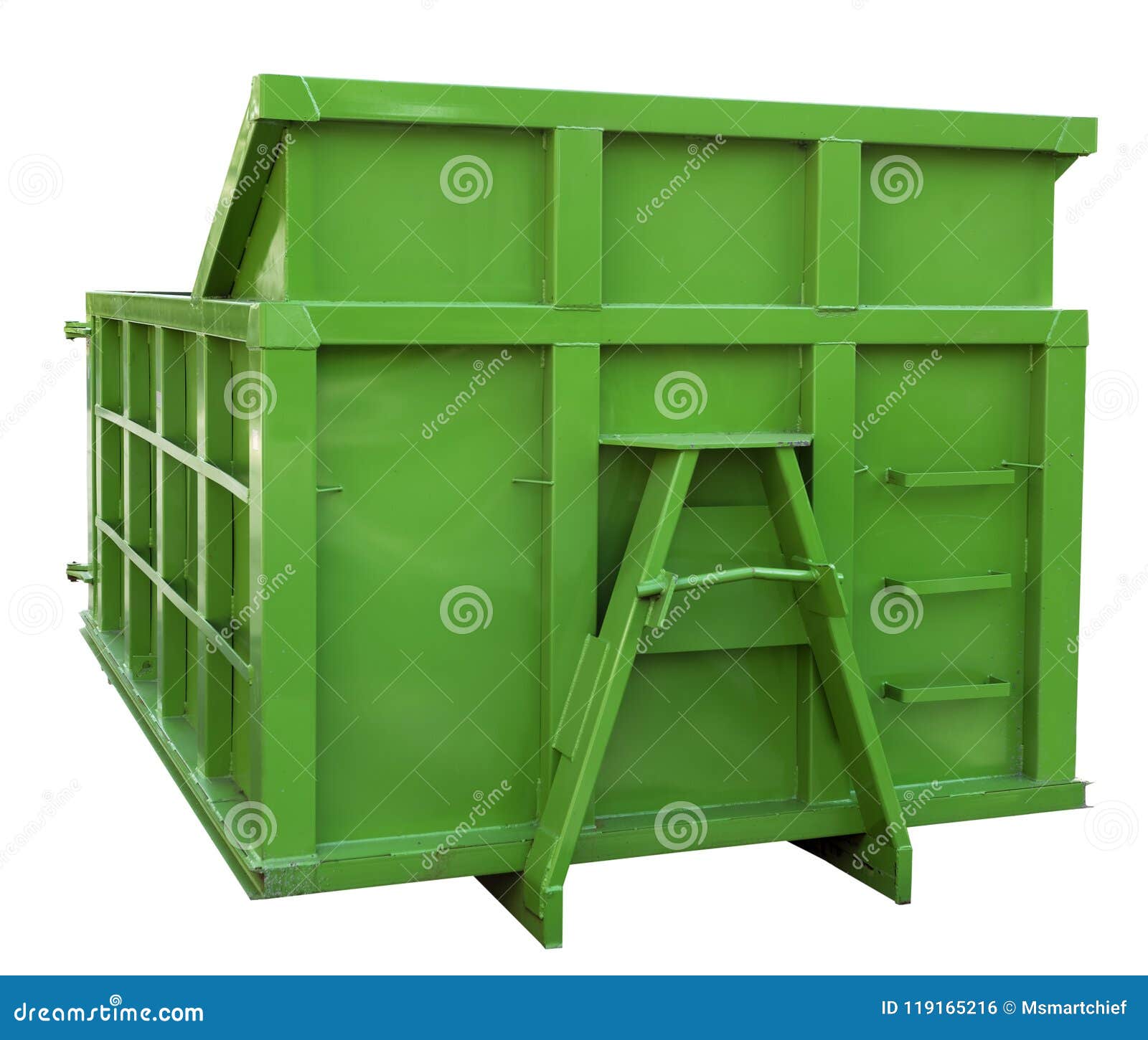 Isolated Green Dumpster stock photo. Image of dumpster - 119165216