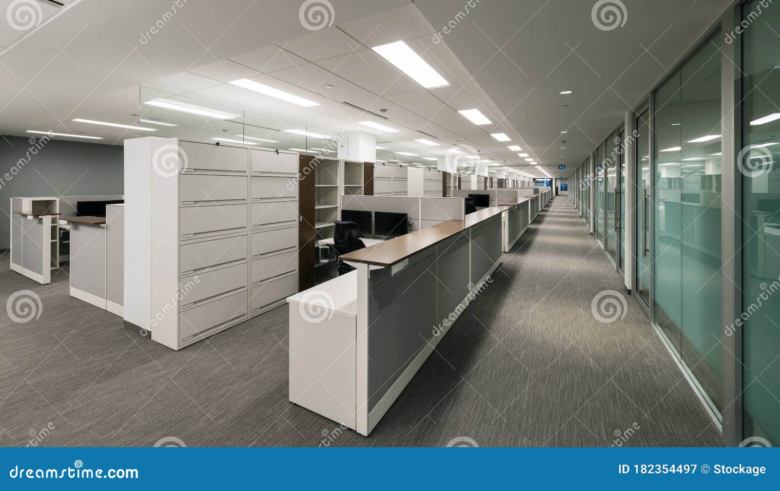 Newly Renovated Modern Office Space Stock Image - Image of office ...