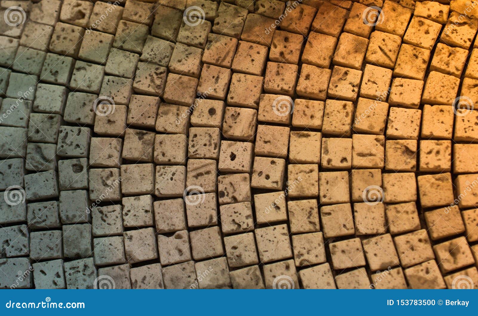 Newly Set Concrete Pavement Stones Stock Photo - Image of granite, pile ...