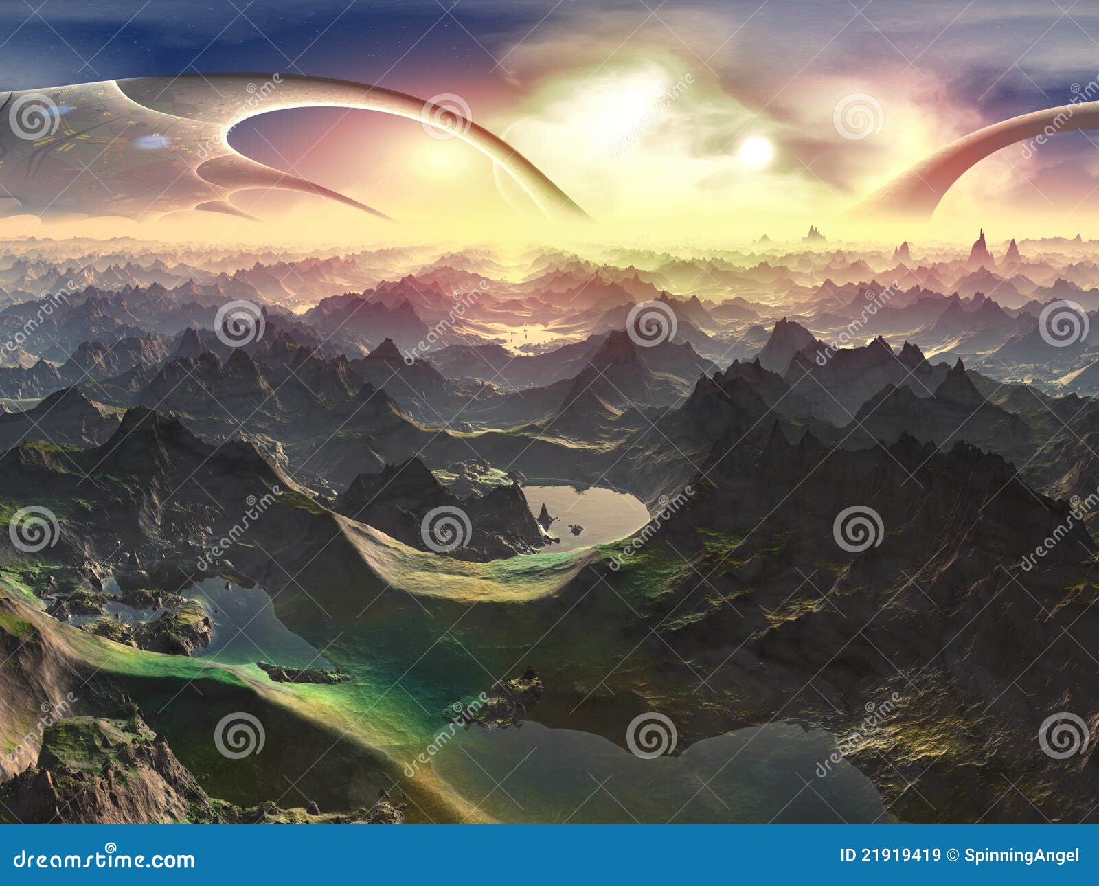 Newly Terraformed World stock illustration. Illustration of environment ...