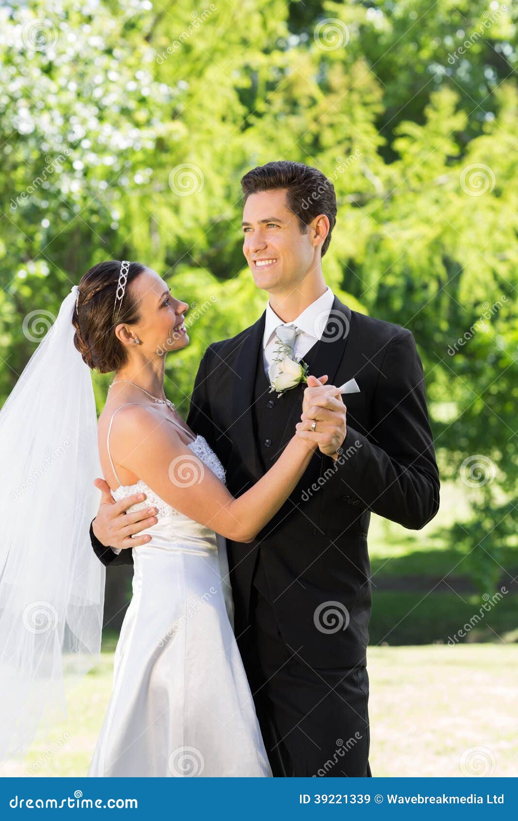 Newly Wed Couple Dancing on Wedding Day Stock Image - Image of love ...