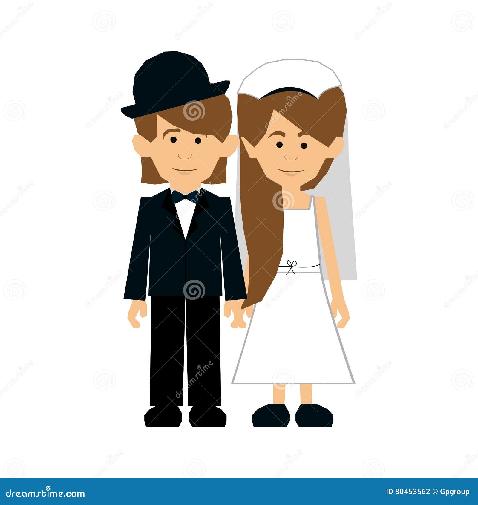 Newlywed couple icon image stock vector. Illustration of couple - 80453562