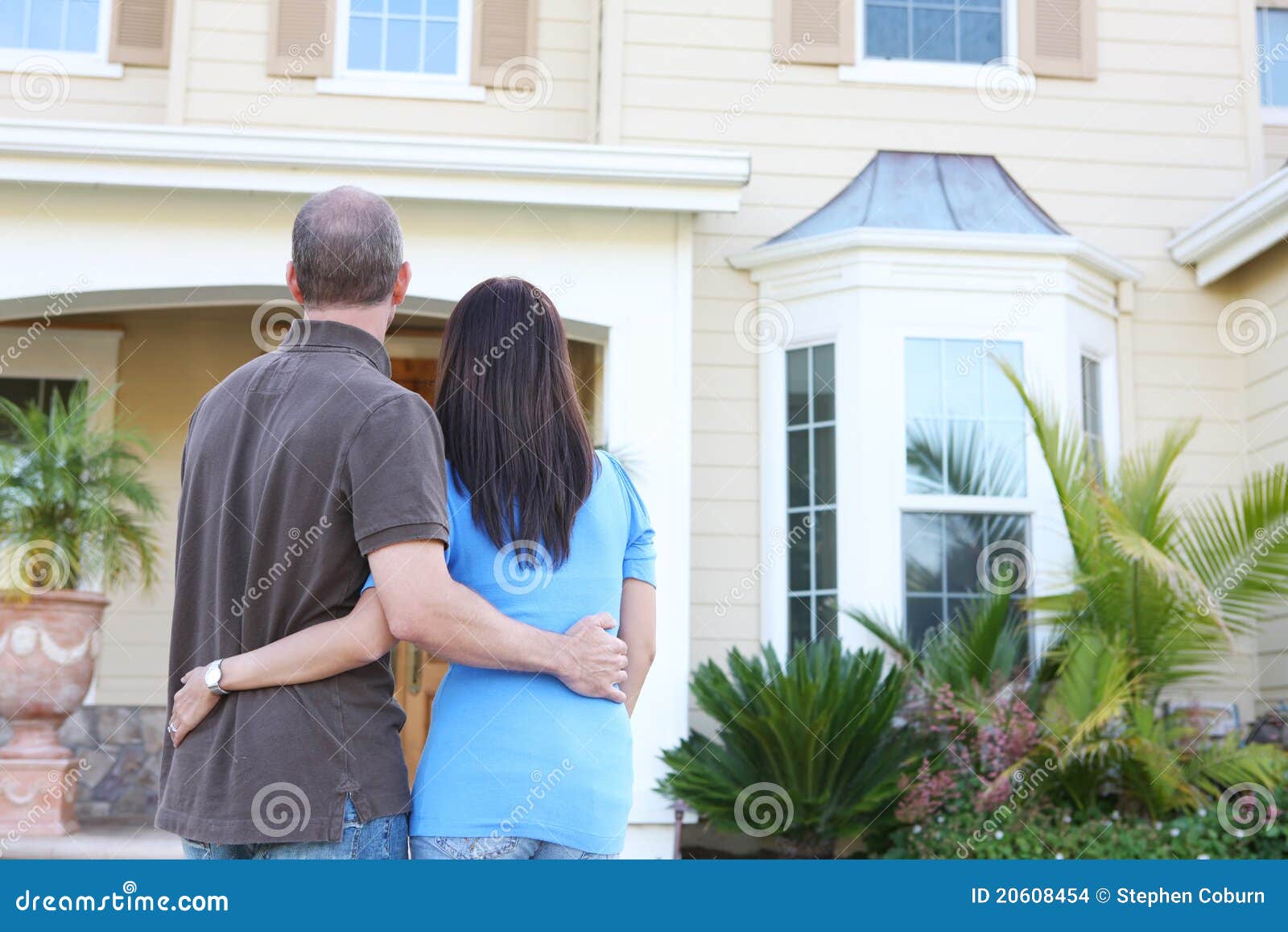 Newlywed Couple at New Home Stock Photo - Image of health, happiness ...