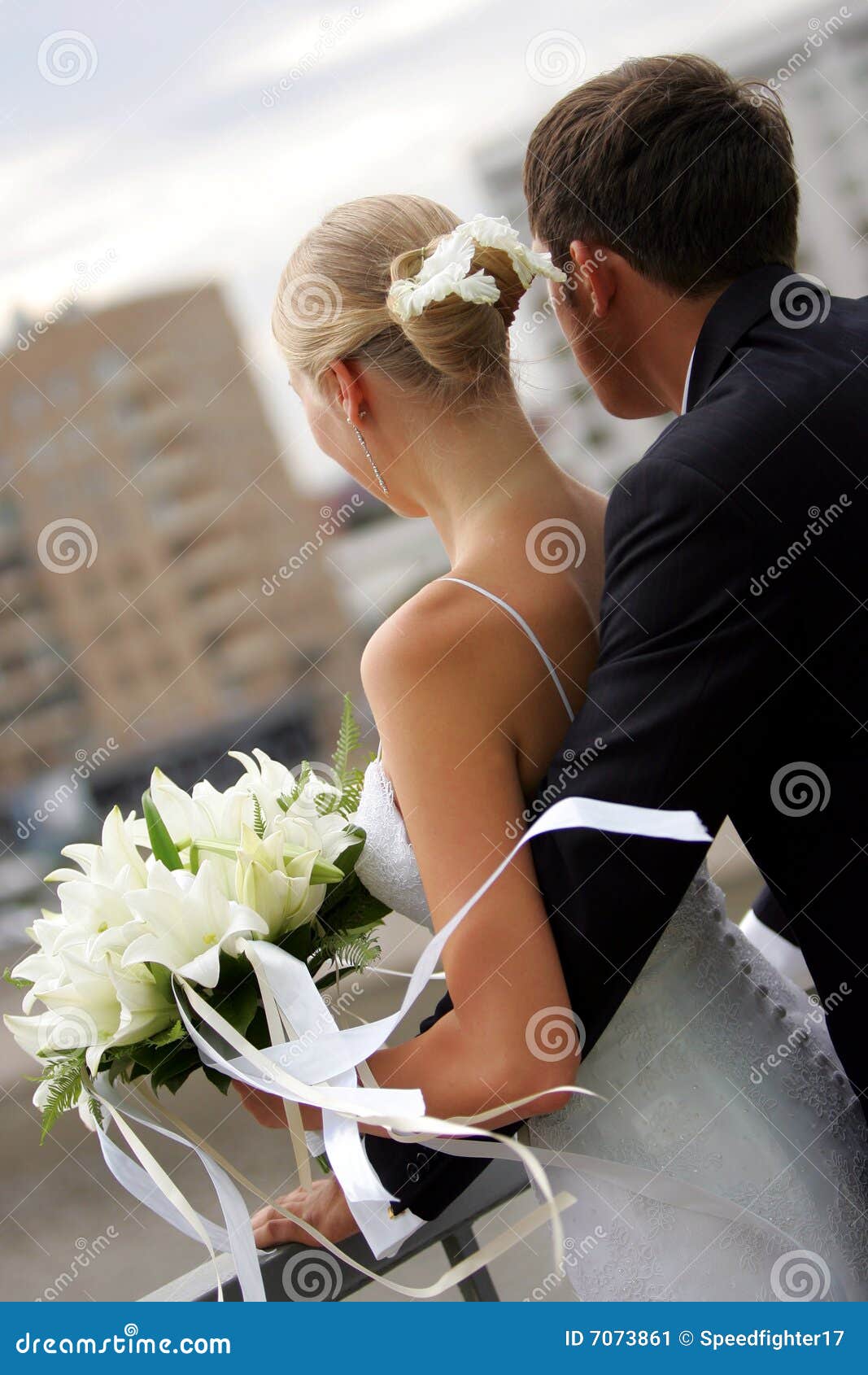 Newlywed couple rear view stock image. Image of handsome - 7073861