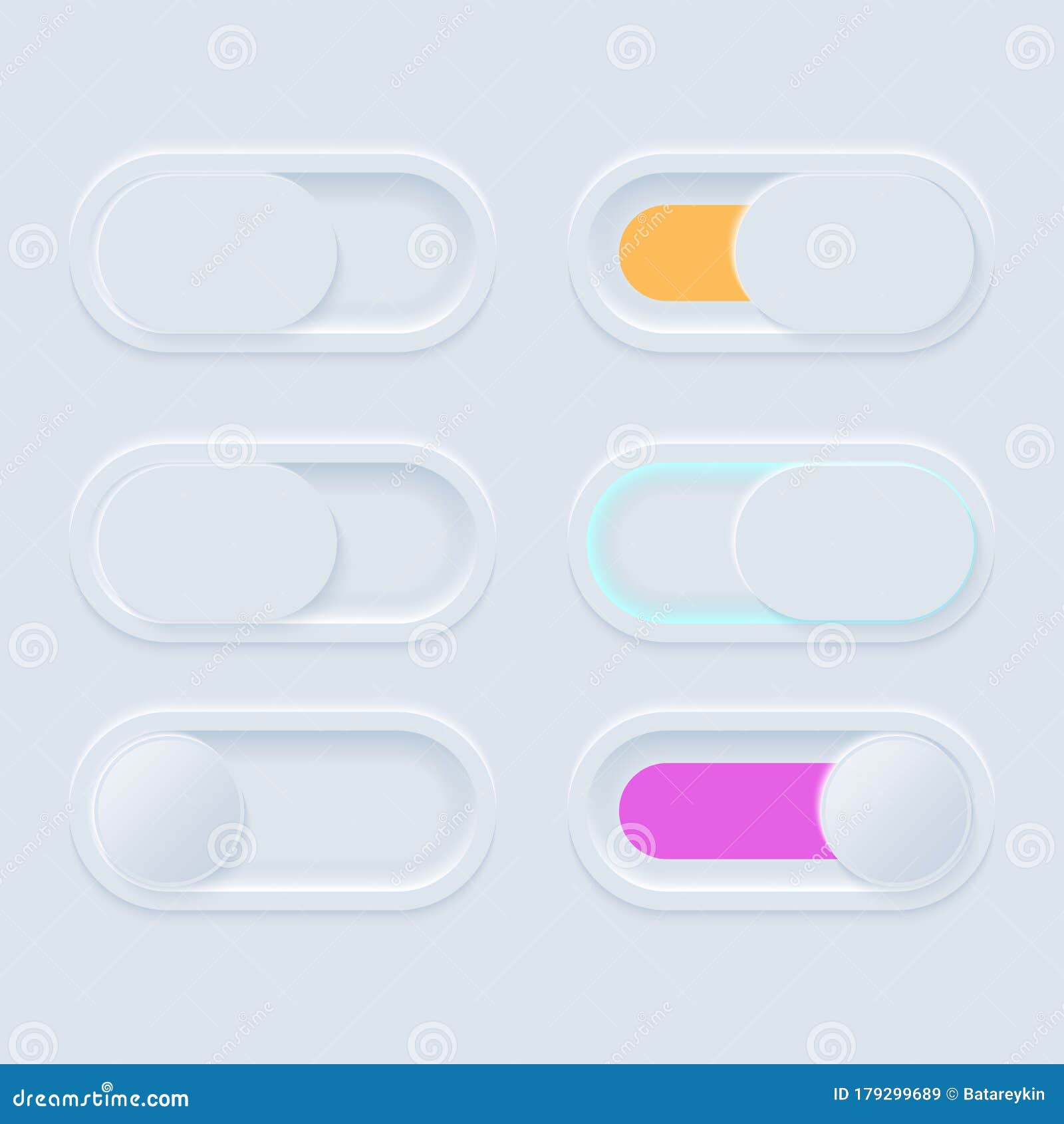 Newmorph UI Switch Light Set Stock Vector - Illustration of layout ...