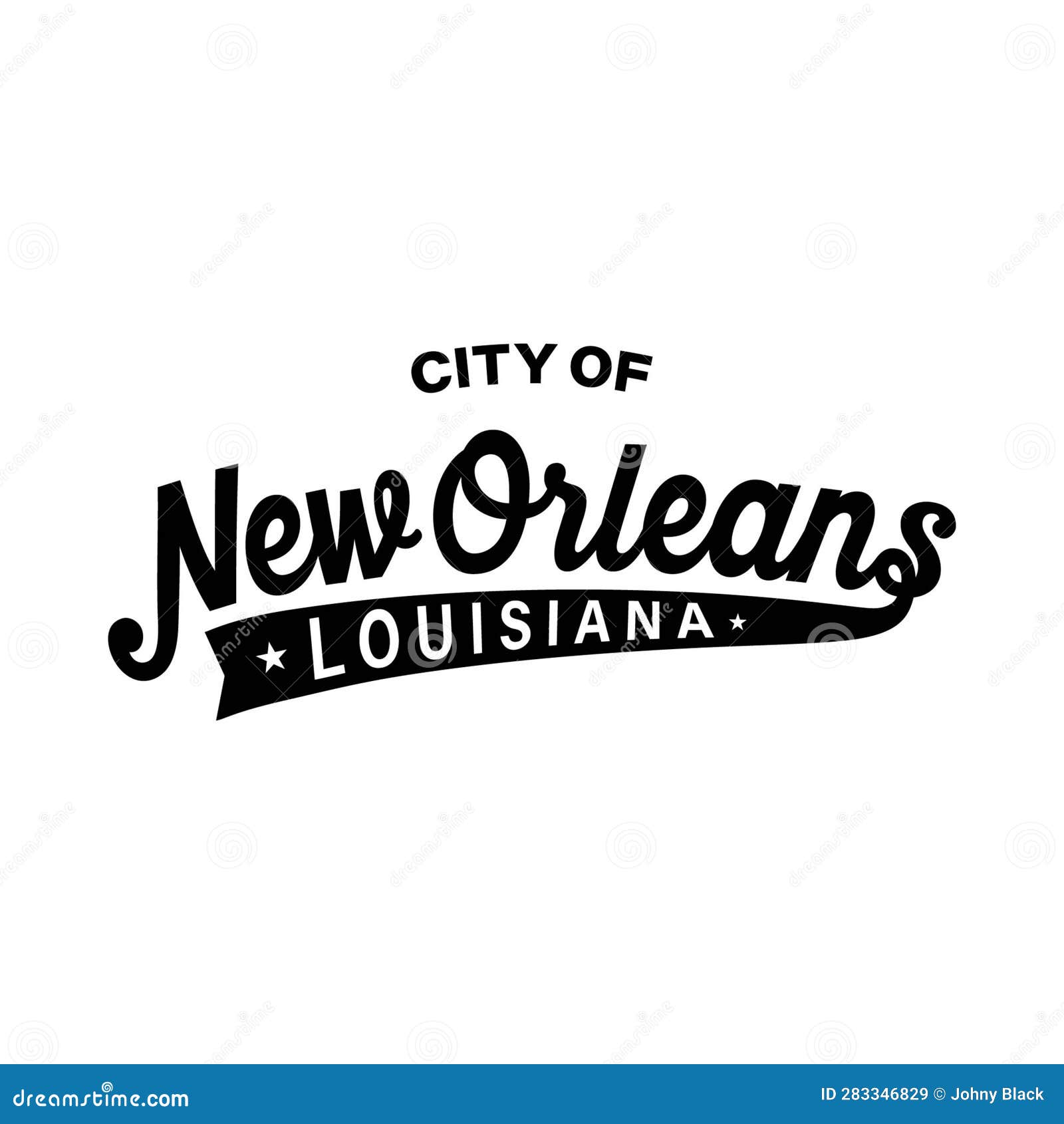 City of New Orleans Lettering Design. New Orleans Typography Design ...