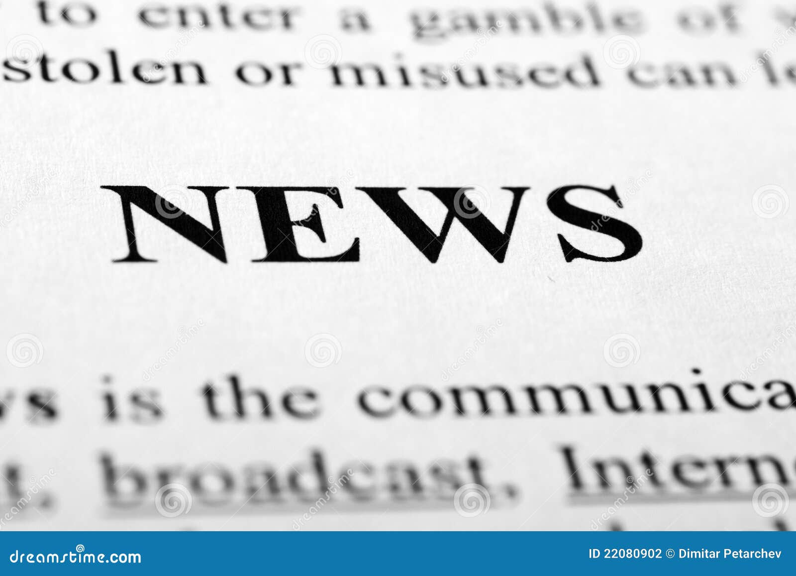 News stock photo. Image of word, sign, printout, text - 22080902