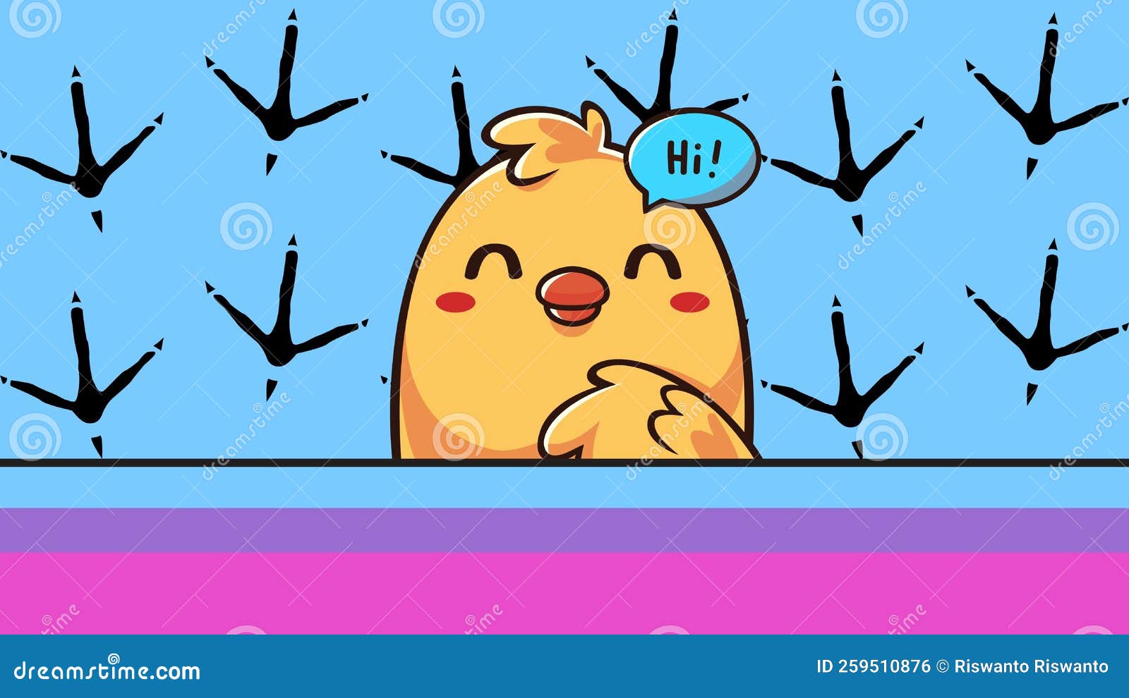 CHICKEN SAYS HELLO (ILLUSTRATION IMAGE) Stock Illustration ...