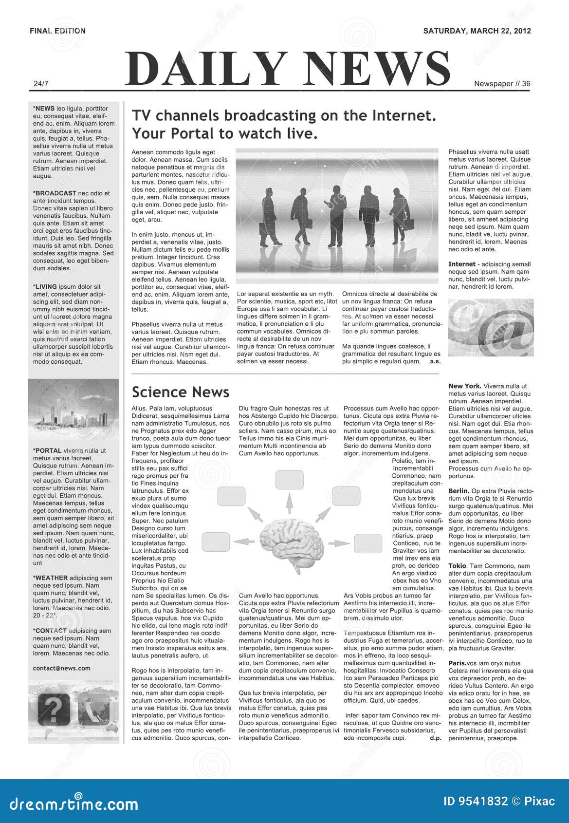 The daily News stock illustration. Illustration of headline - 9541832