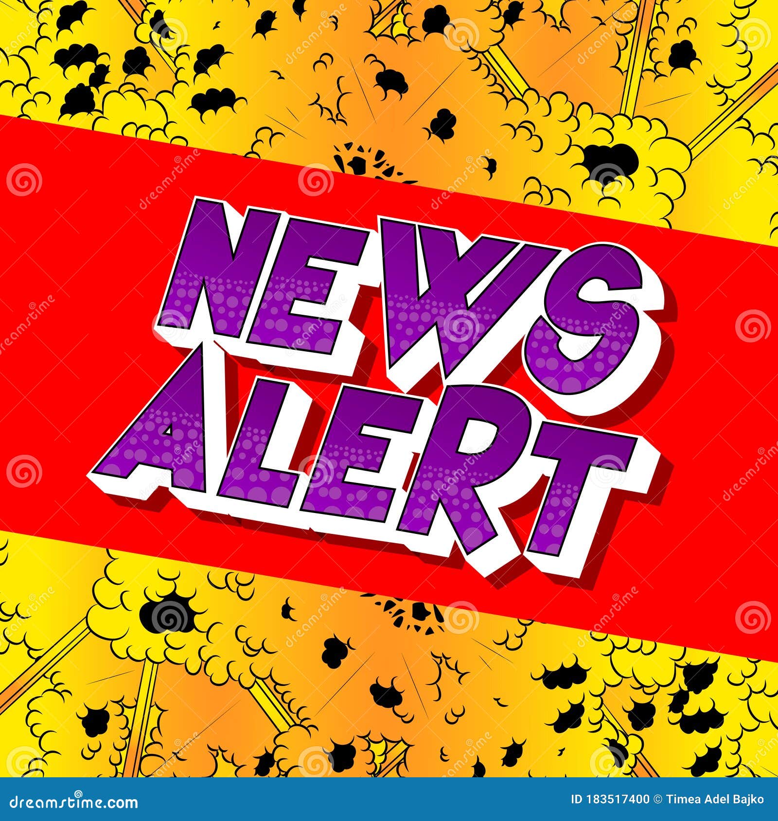 News Alert - Comic Book Style Word. Stock Vector - Illustration of ...