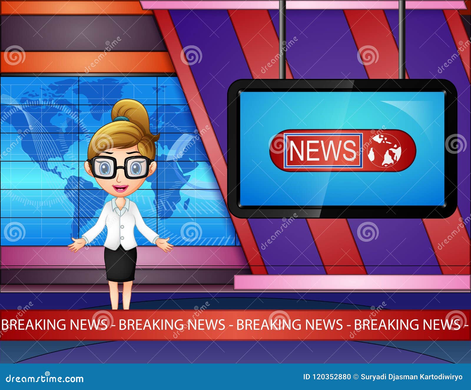 News anchor cartoon background - jerycast
